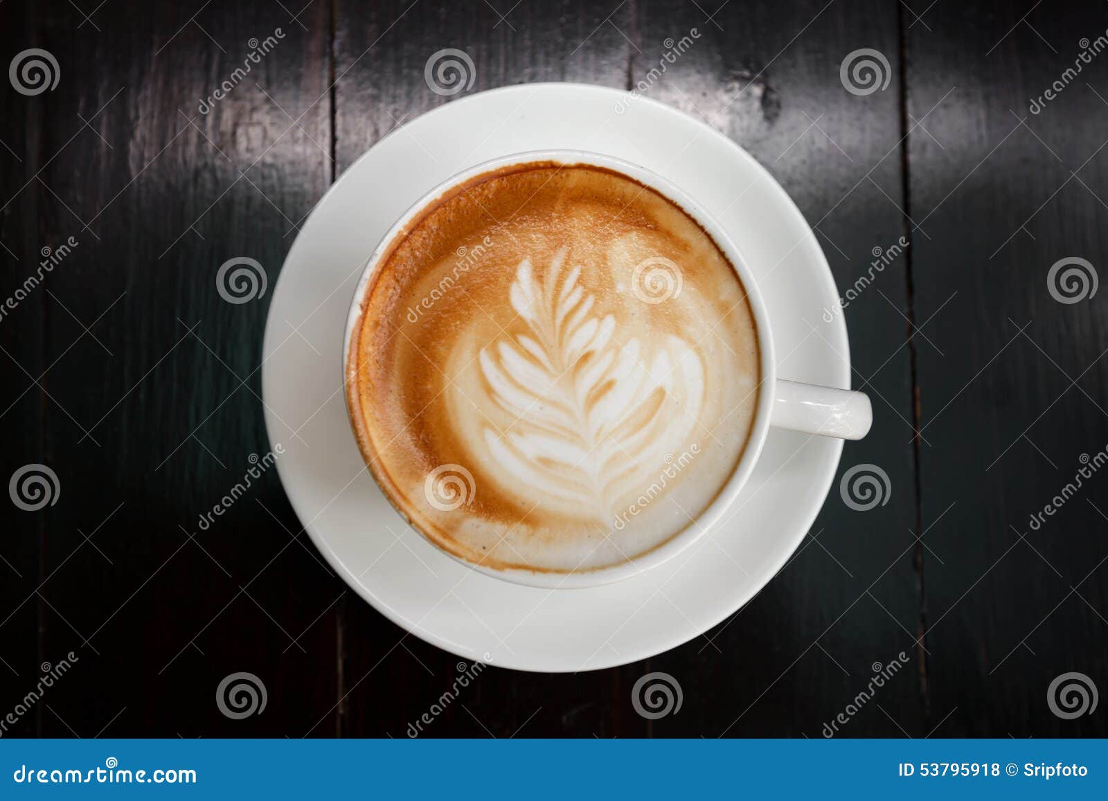 A Cup of Coffee Latte, Top View Stock Photo - Image of cocoa, drink ...