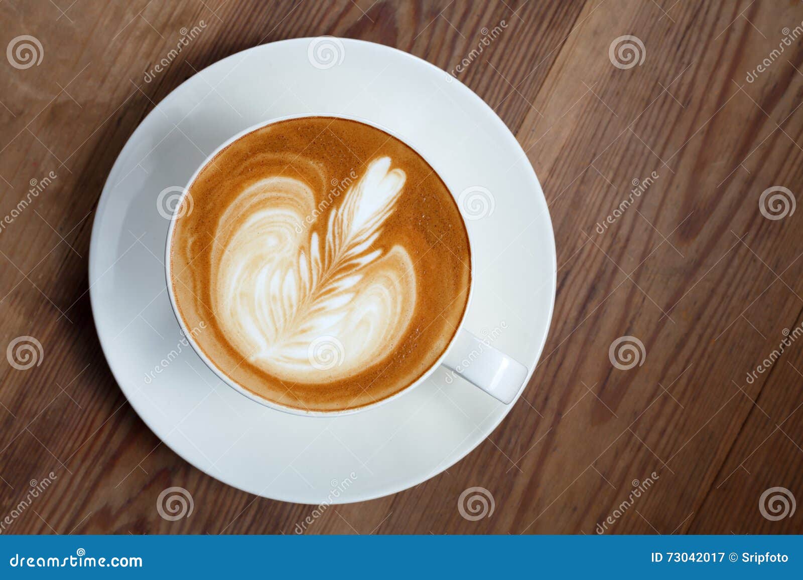 A Cup of Coffee Latte,Top View Stock Image - Image of caffeine, drink ...