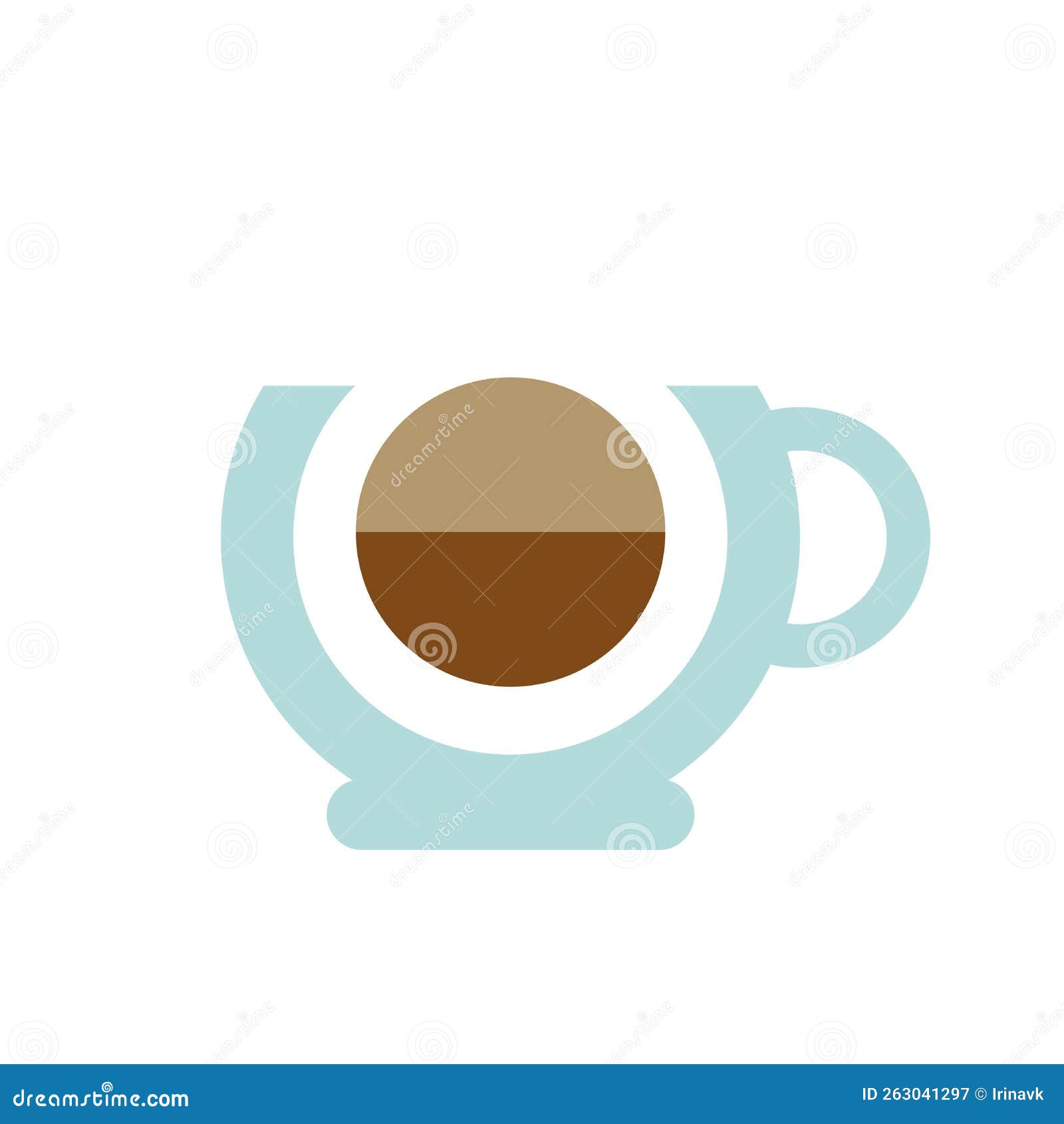 Cup of Coffee. Logo. Blue and Brown. Isolate Stock Vector ...