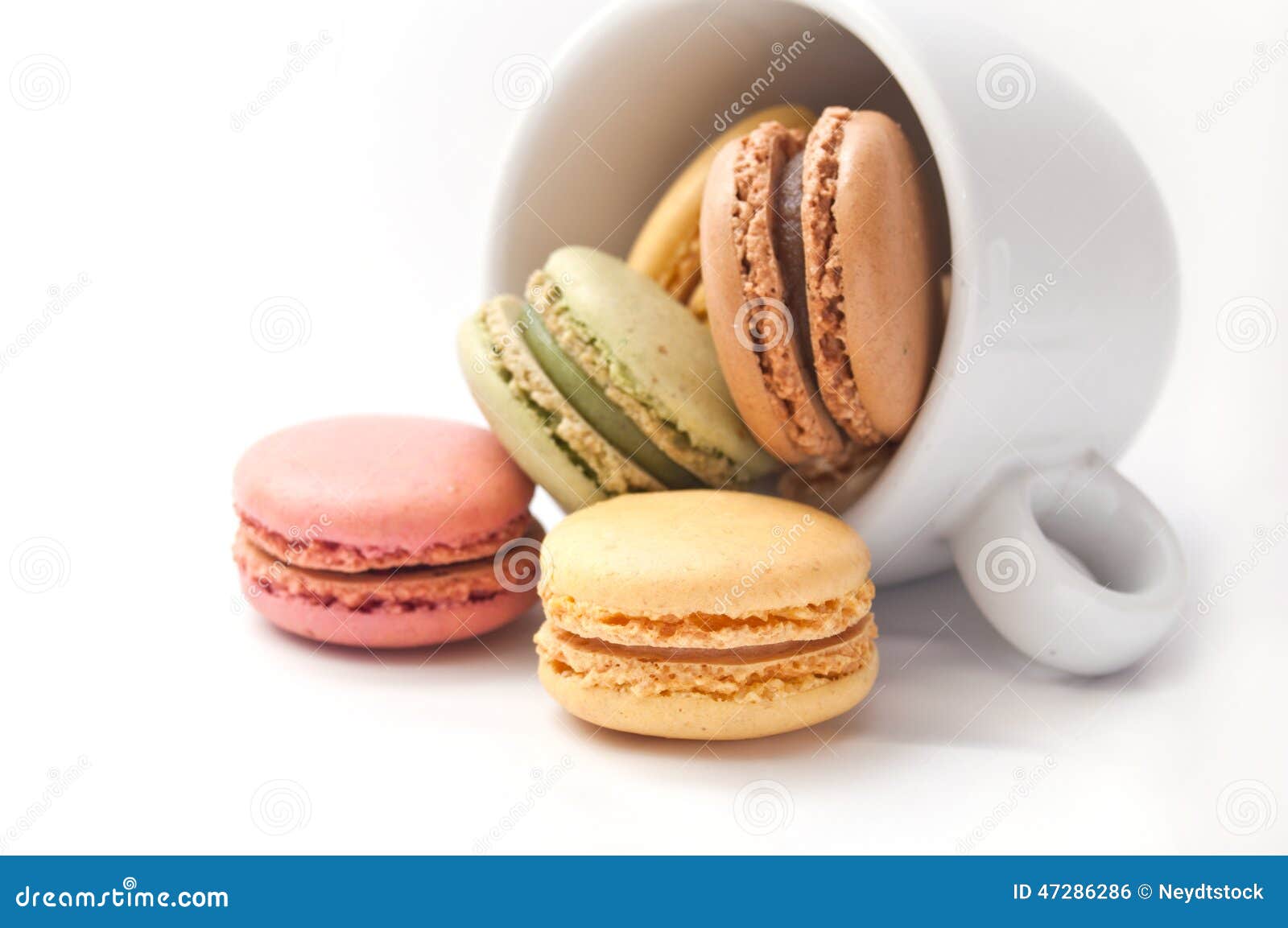 Cup of coffee with macaron stock photo. Image of cake - 47286286