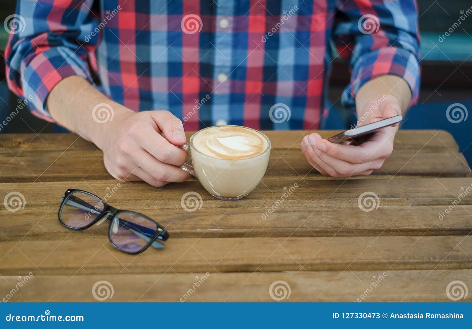 A Cup of Coffee in Men`s Hands Stock Image - Image of closeup, drink ...