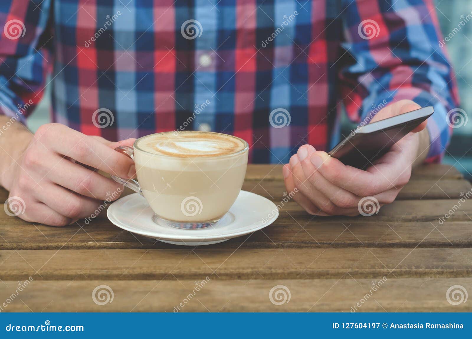 A Cup of Coffee in Men`s Hands Stock Image - Image of closeup, people ...