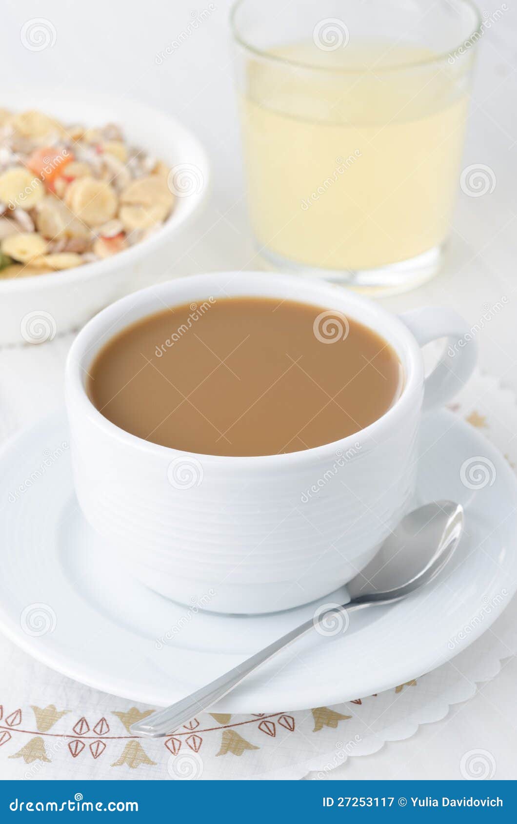 Cup of coffee with milk stock image. Image of corn, cereal - 27253117