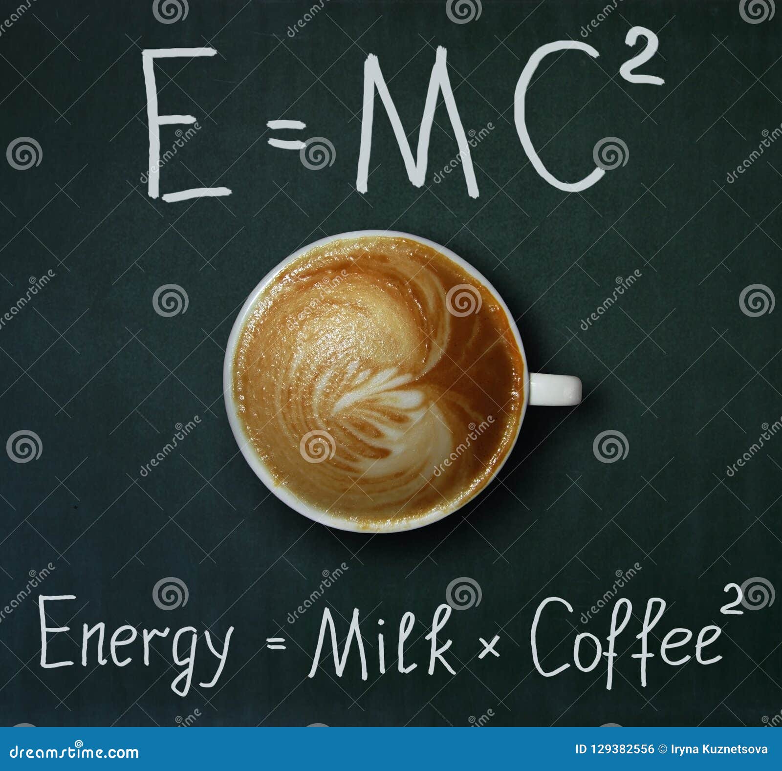 Cup of coffee and formula stock photo. Image of text - 129382556