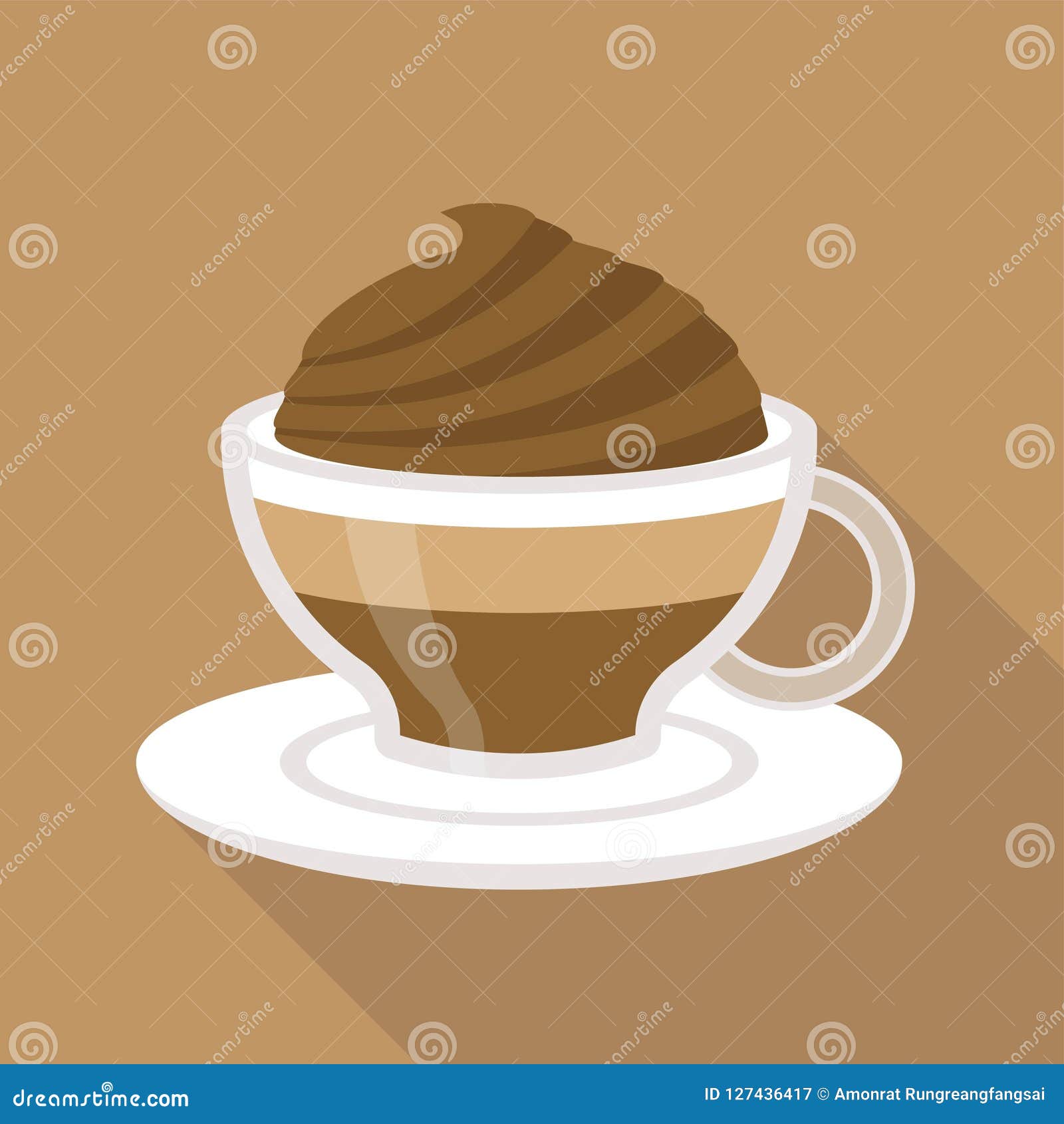 Cup of Coffee Mocha Vector, Flat Design Stock Vector - Illustration of ...