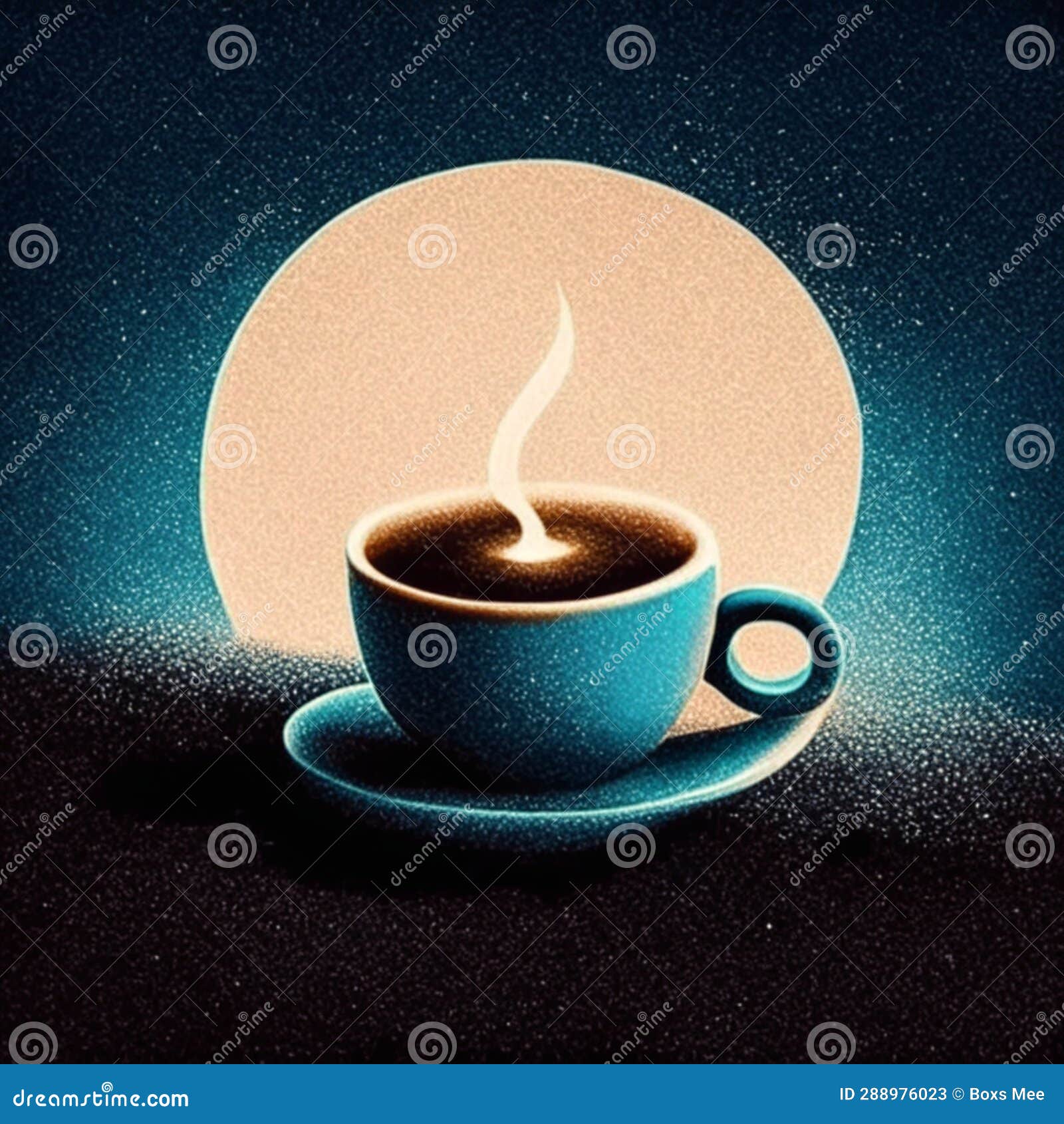 Cup of Coffee in the Moonlight. 3d Illustration Stock Illustration - Illustration of background ...