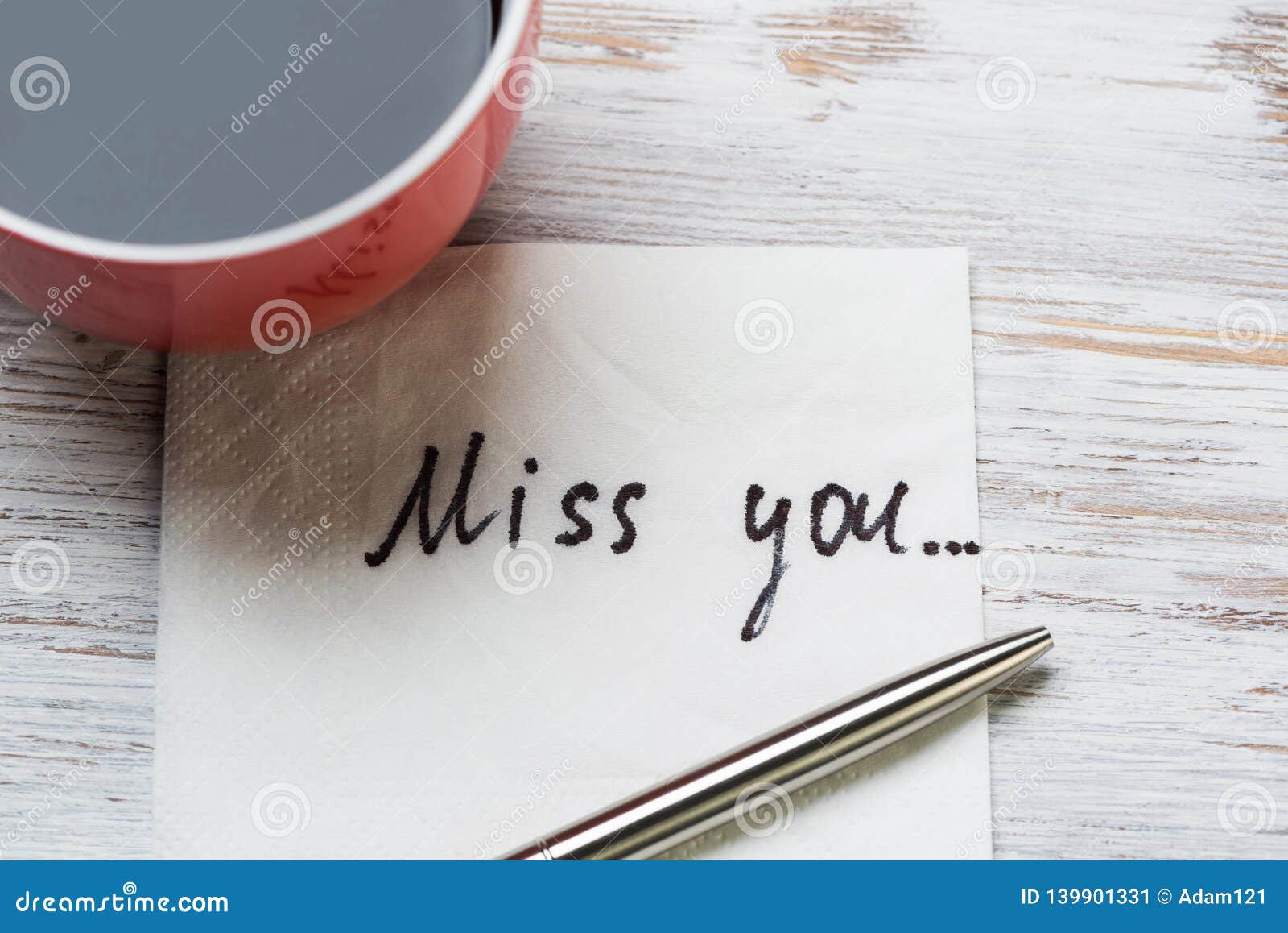 Romantic Message Written on Napkin Stock Image - Image of closeup ...