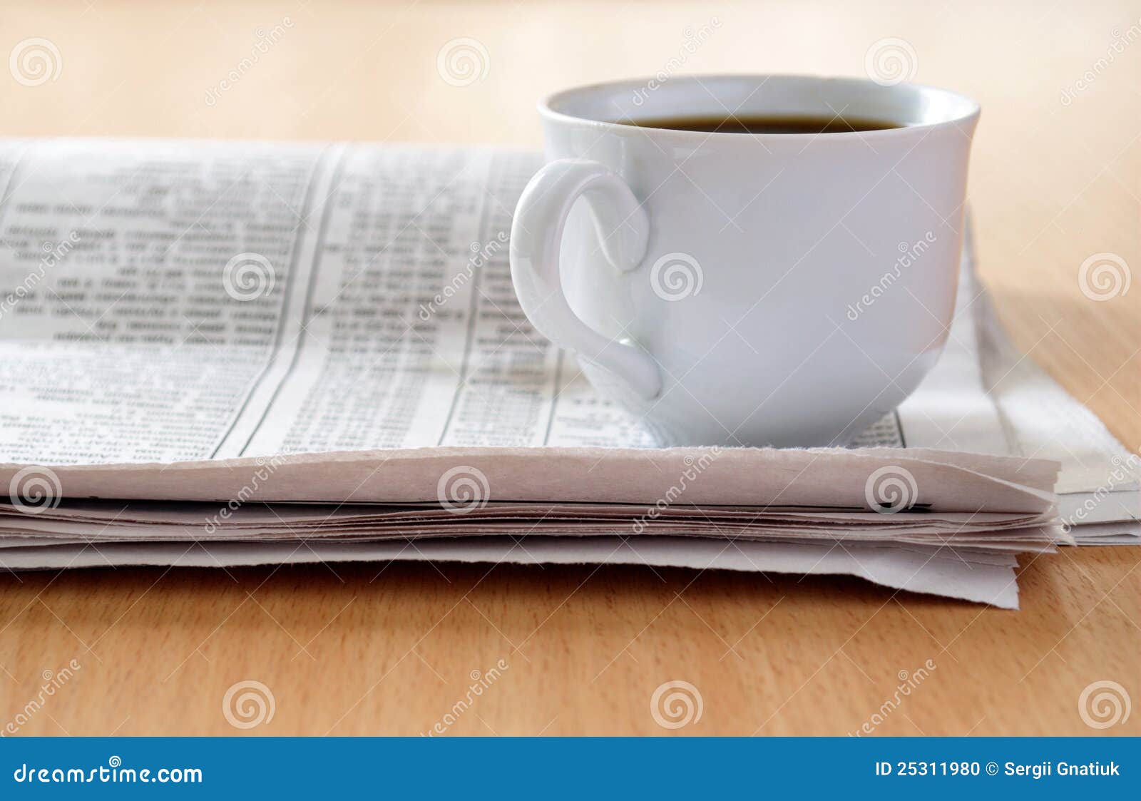 Cup of Coffee and the Newspaper Stock Photo - Image of print, learning ...