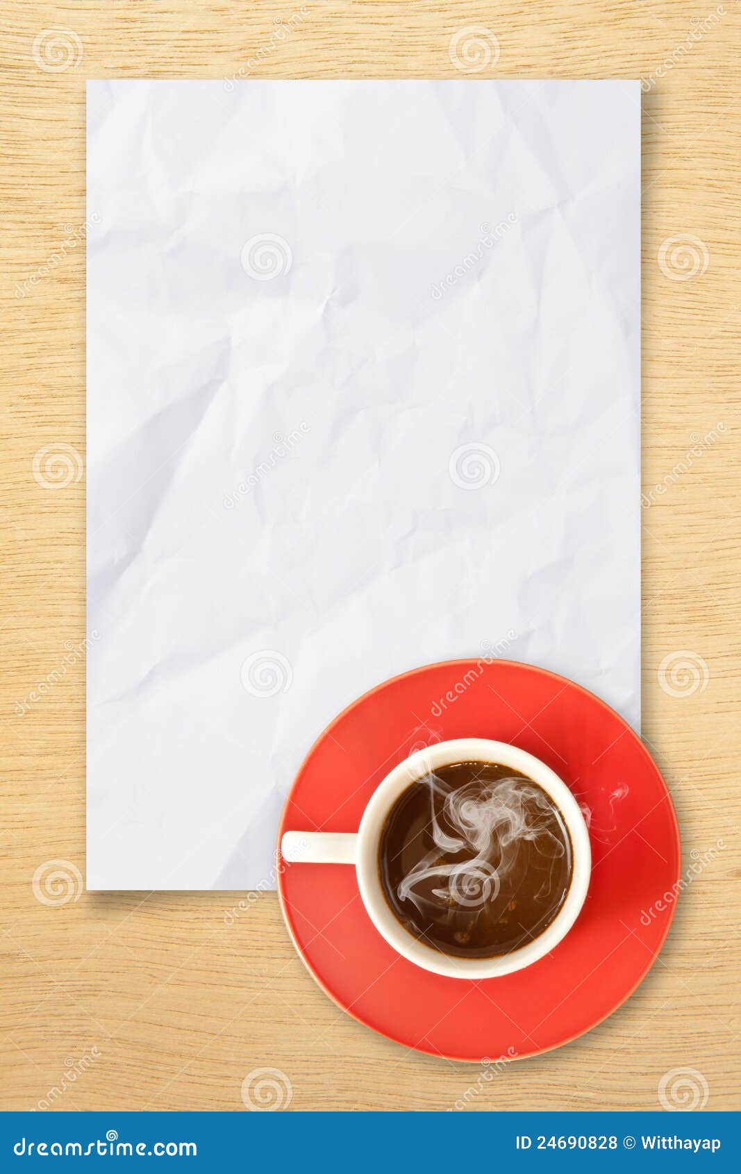 Cup coffee and note paper stock photo. Image of message - 24690828