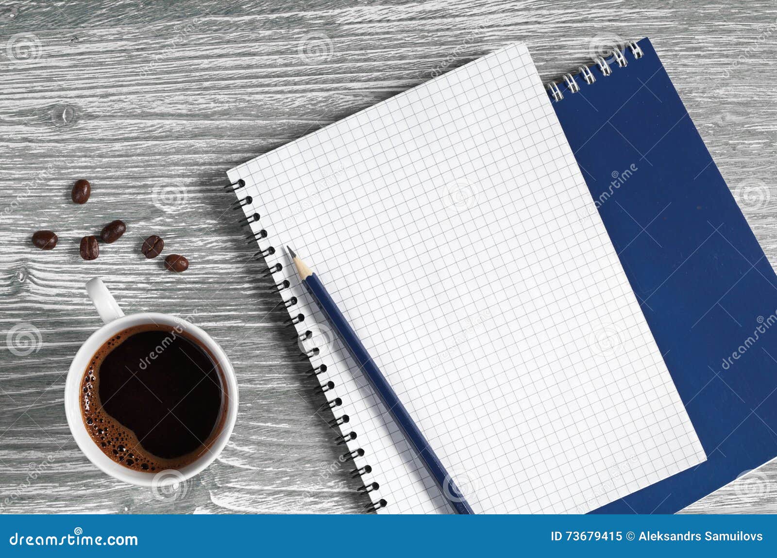 Cup of coffee and notepad stock image. Image of notepad - 73679415