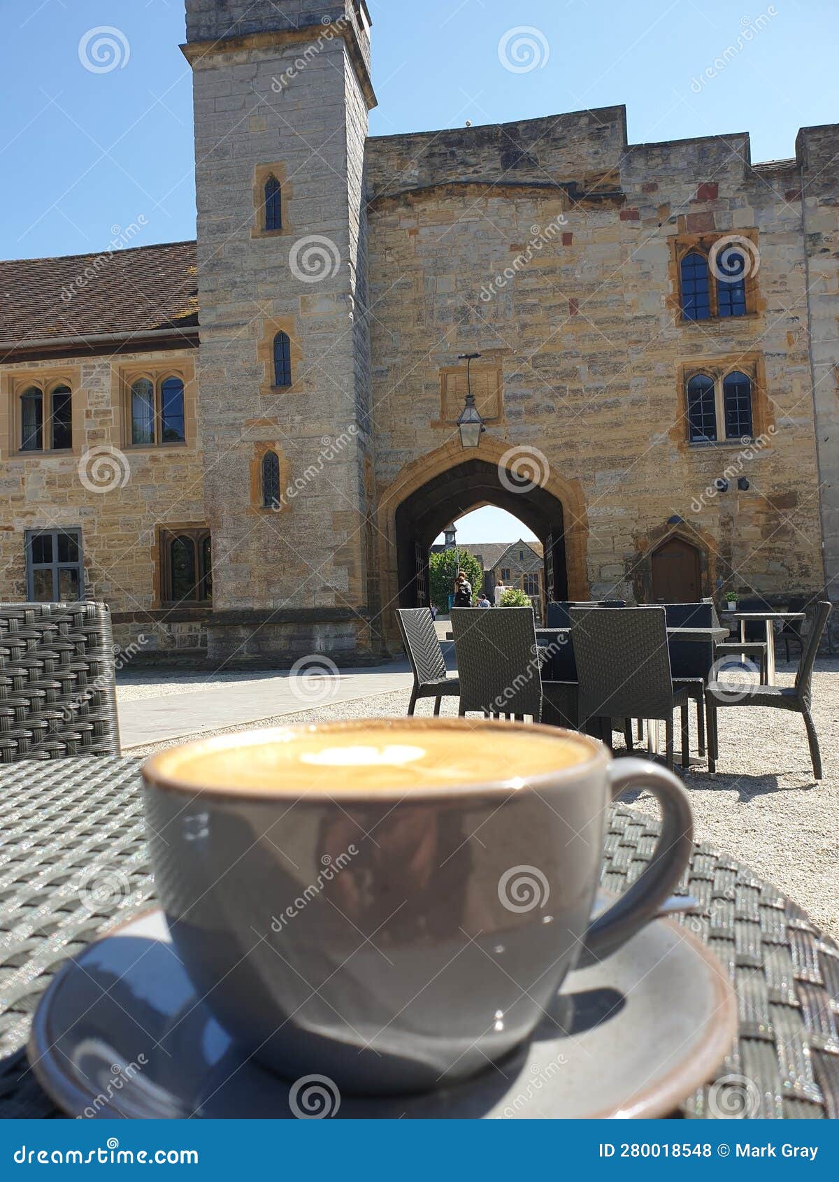 A Refreshing Coffee at the Castle Stock Photo - Image of house ...