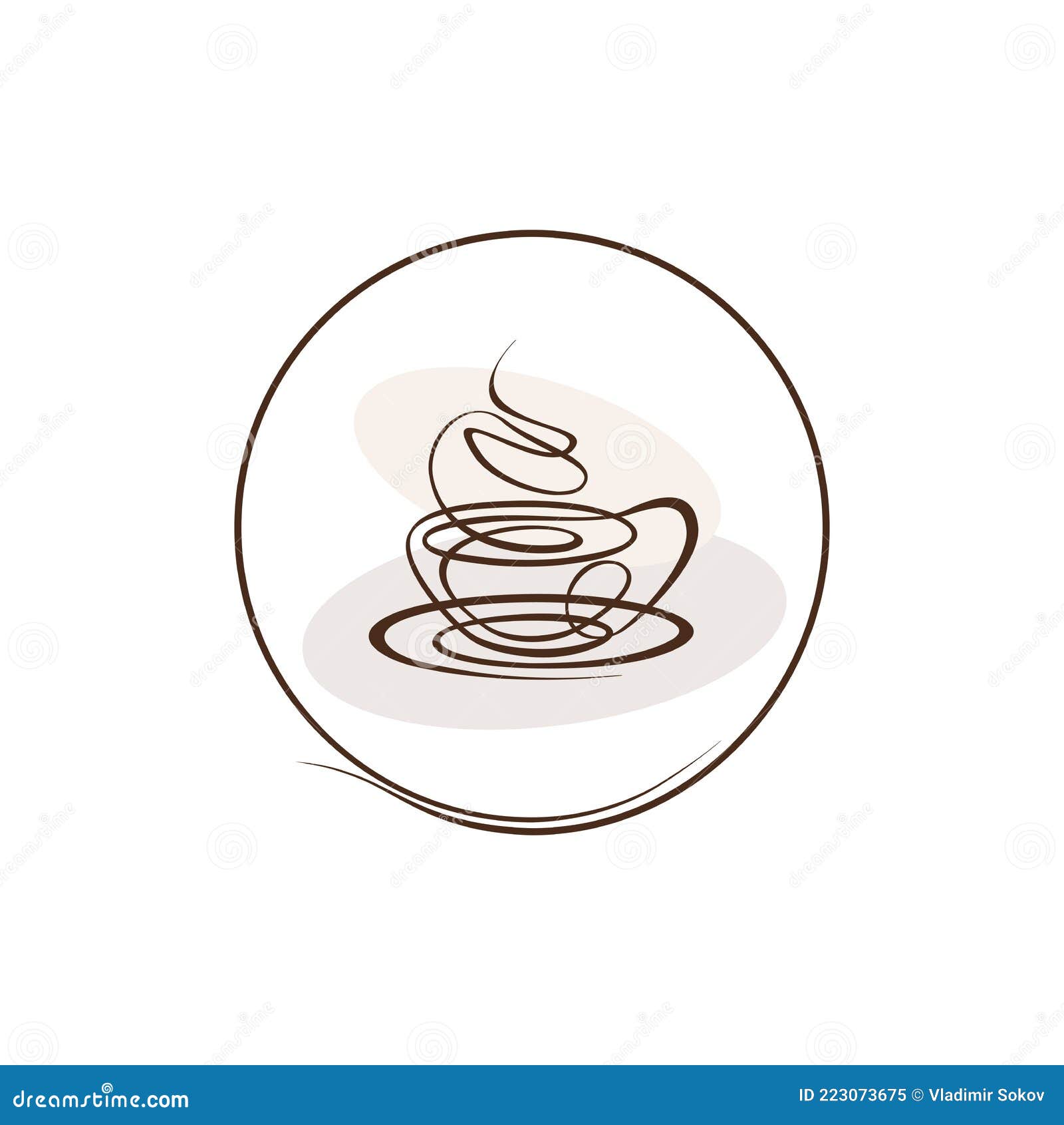 A Cup of Coffee in One Line Stock Illustration - Illustration of ...