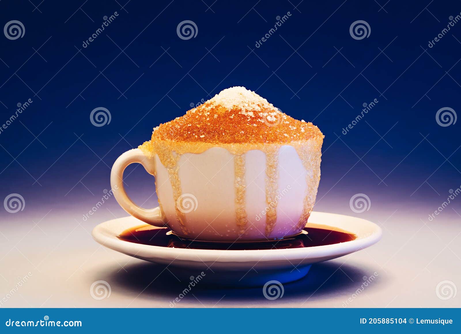 A Cup of Coffee Overfilled with Sugar Stock Photo - Image of morning ...