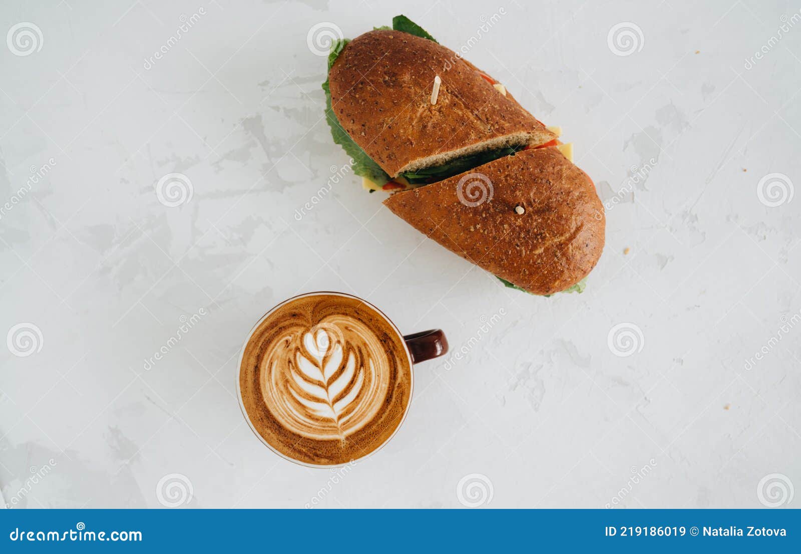 A Cup of Coffee and Panini on White Table Stock Image - Image of shop ...