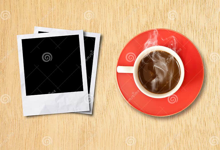 Cup coffee and photo frame stock image. Image of sketch - 24690903