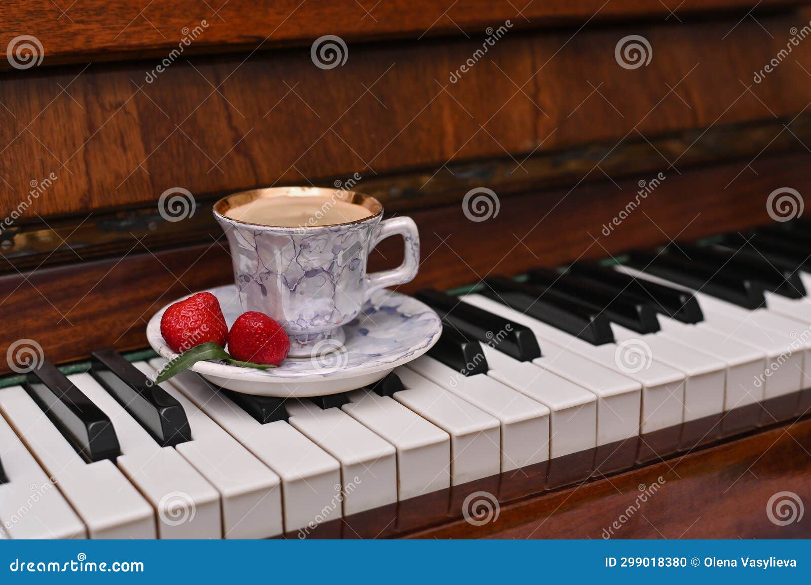 A Cup of Coffee on the Piano Keys Stock Photo - Image of black ...