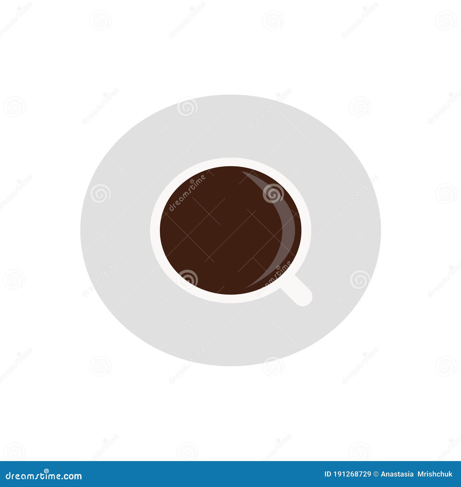 A Cup of Coffee. the Picture Looks from Above. Vector Illustration ...