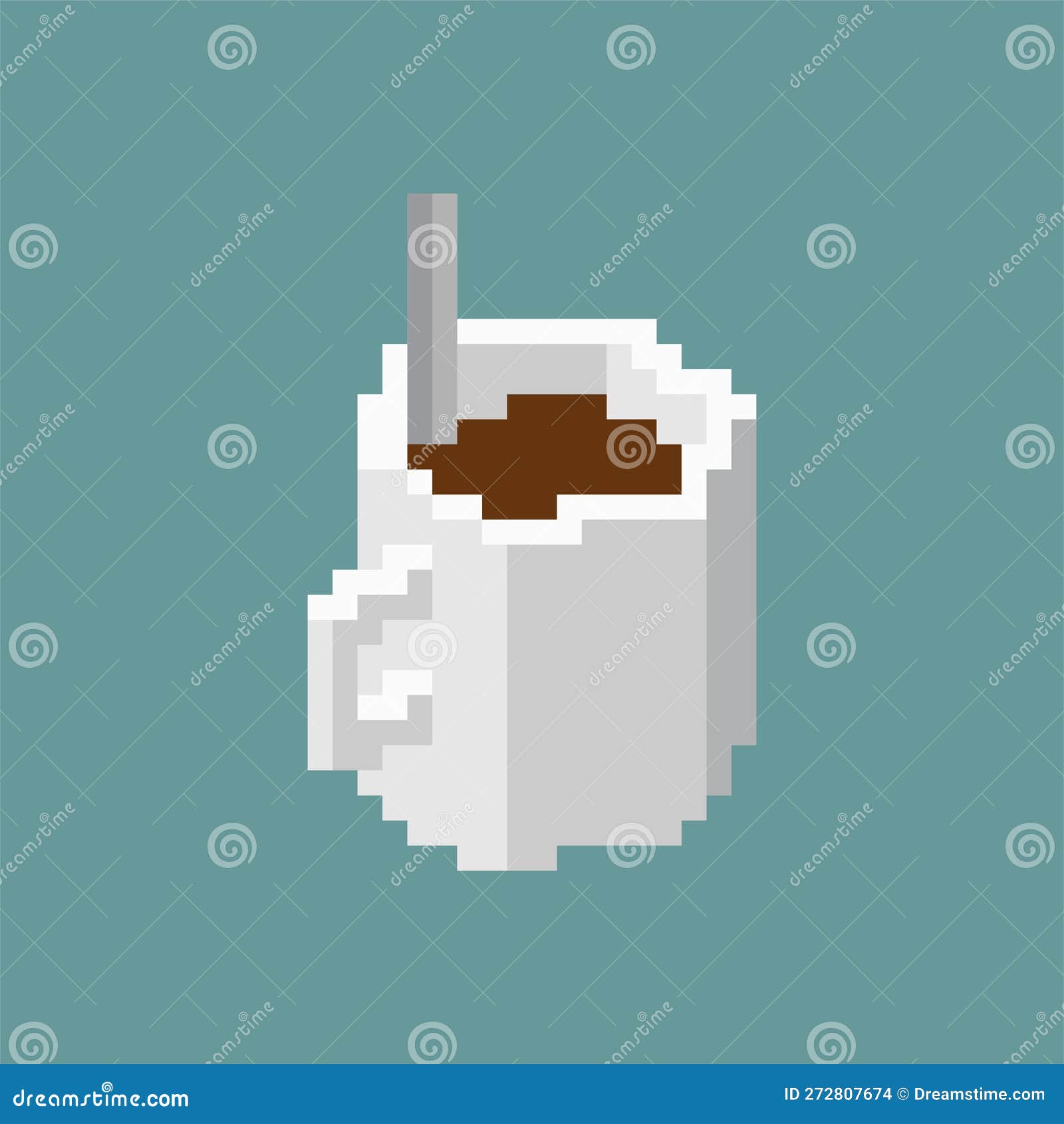 Coffee Pixel Art Symbol Vector Illustration | CartoonDealer.com #340998904