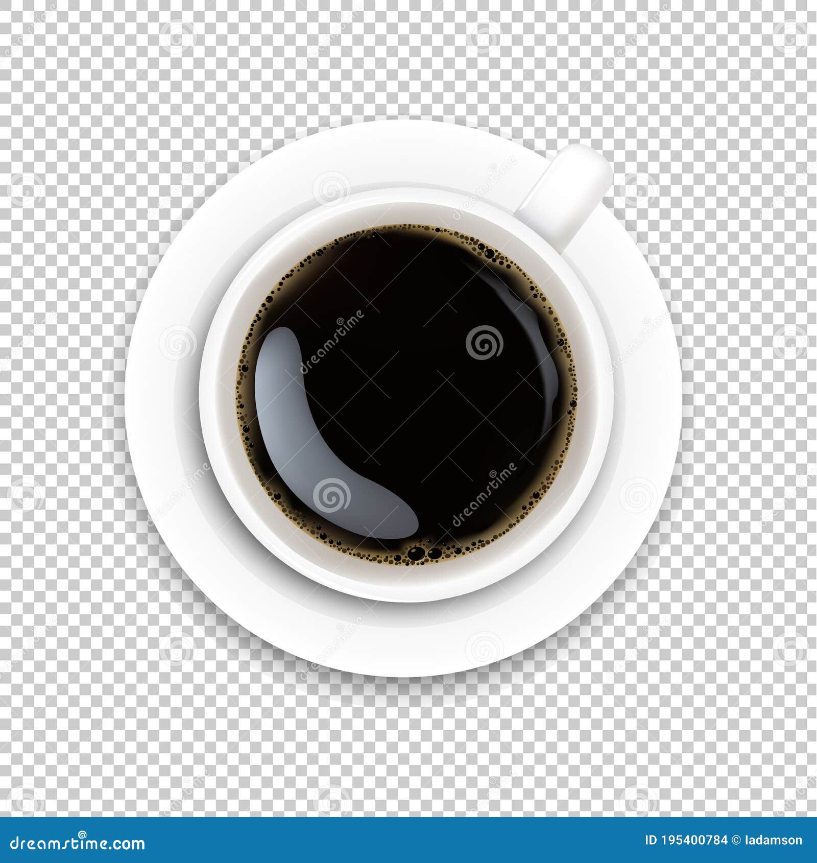 Cup with Coffee and Plate stock vector. Illustration of java - 195400784