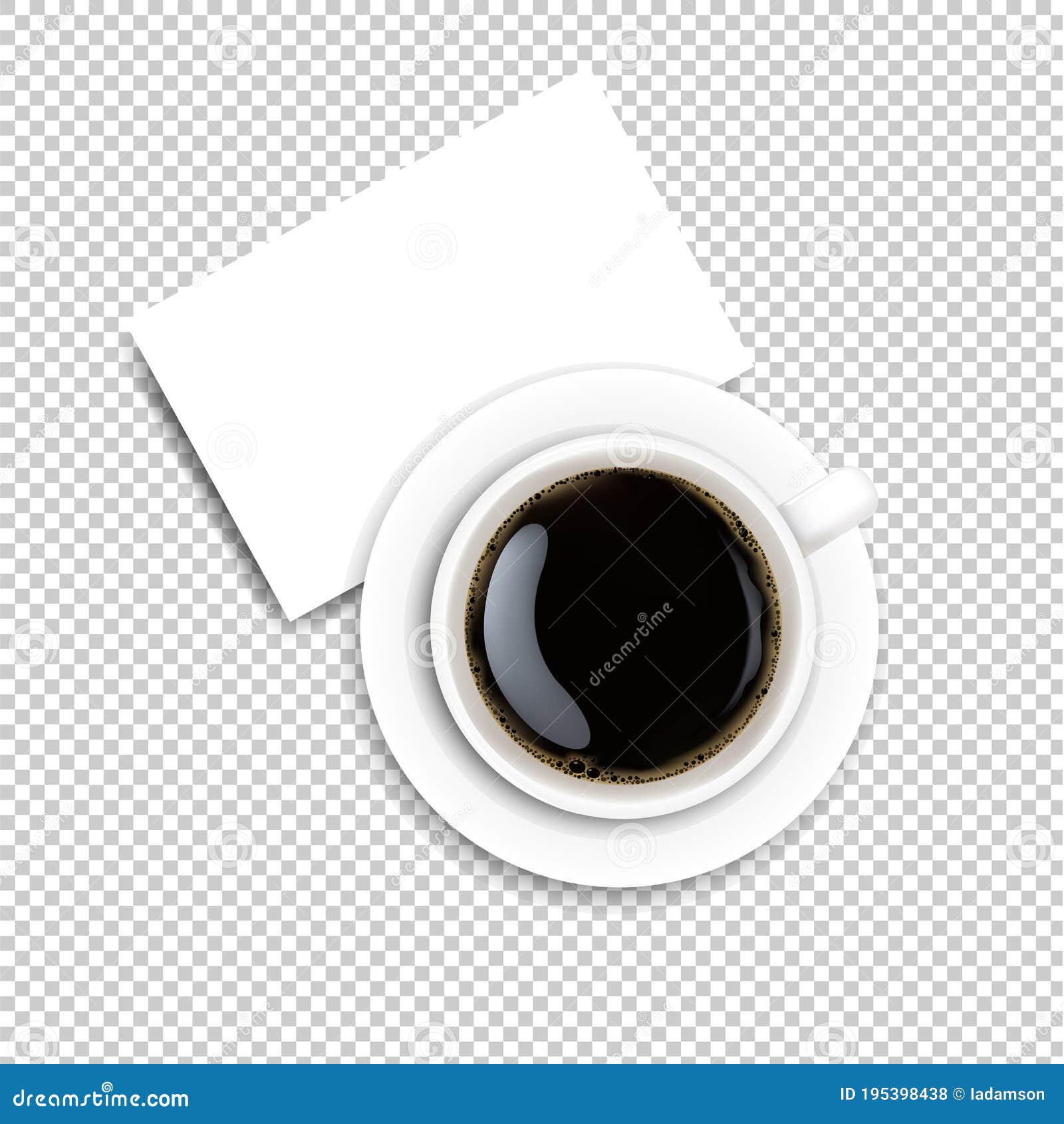 Cup with Coffee and Plate Transparent Background Stock Vector ...