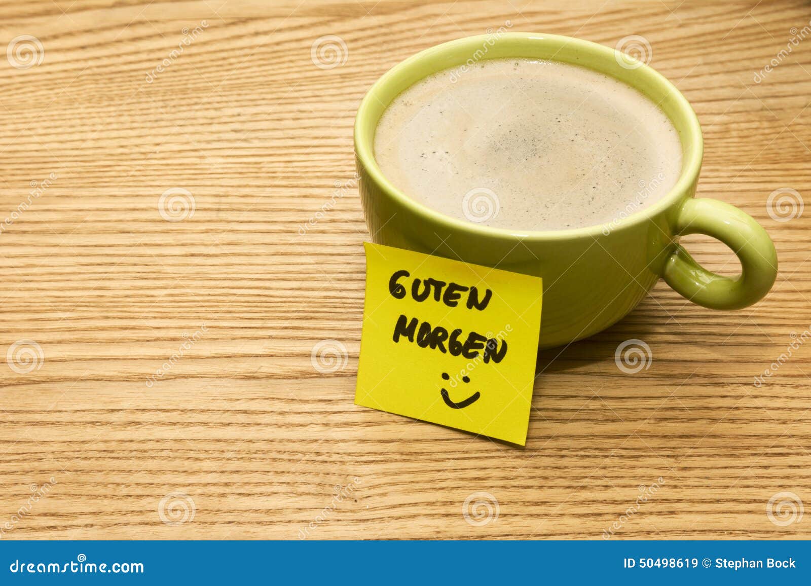 Cup of Coffee, Post-it Note Good Morning and Smiley Stock Image - Image ...