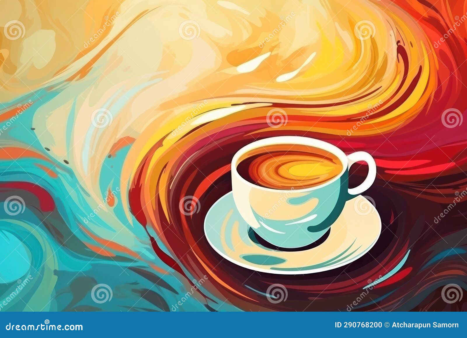 Cup of Coffee Poster Design Abstract Background Stock Illustration ...