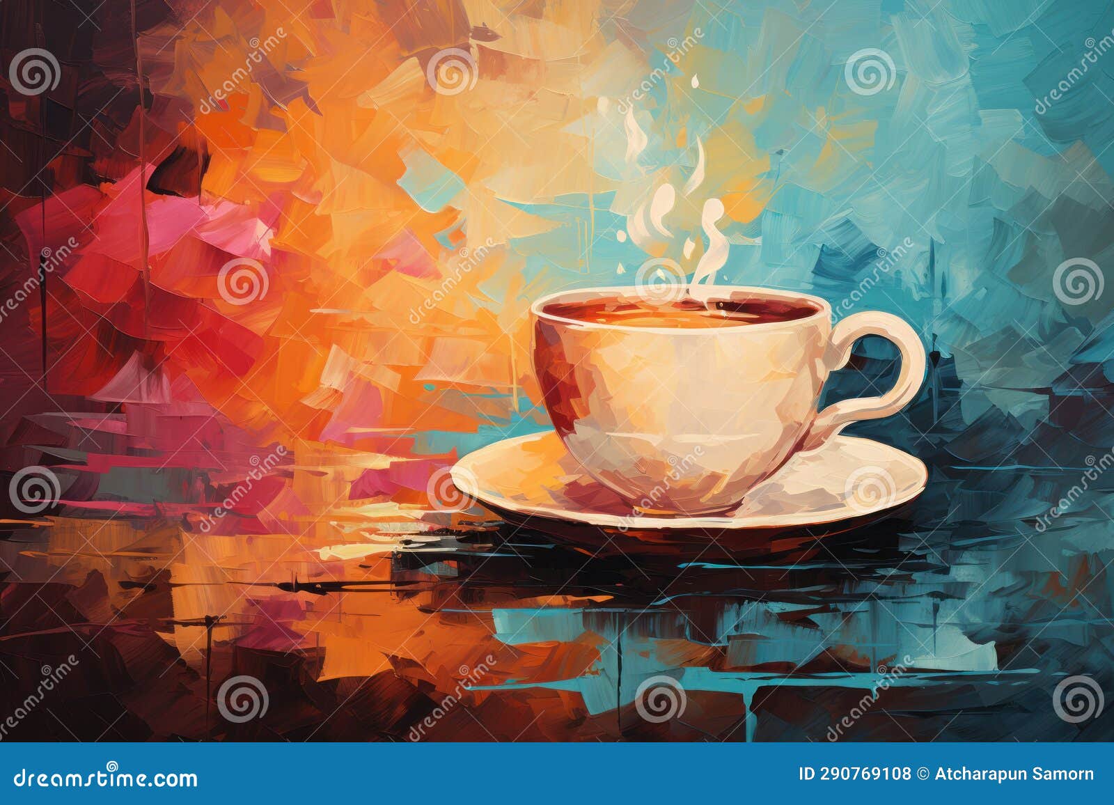 Cup of Coffee Poster Design Abstract Background Stock Photo - Image of ...