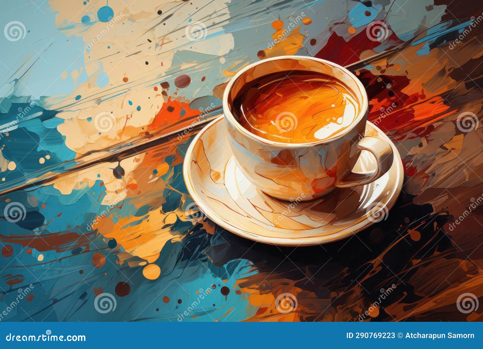 Cup of Coffee Poster Design Abstract Background Stock Image - Image of ...