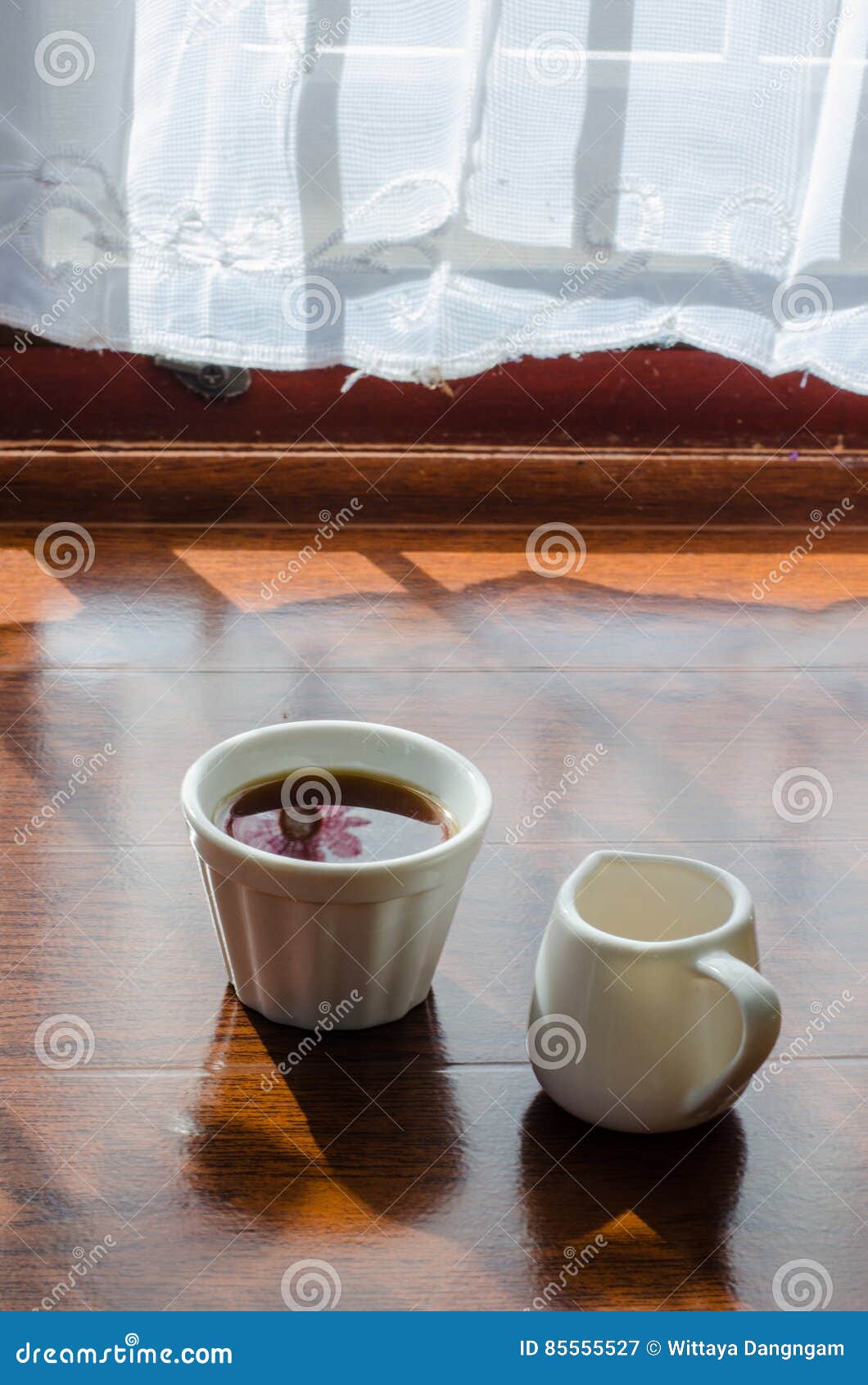 A Cup of Coffee and a Pot of Honey Bee Stock Image - Image of toasted ...