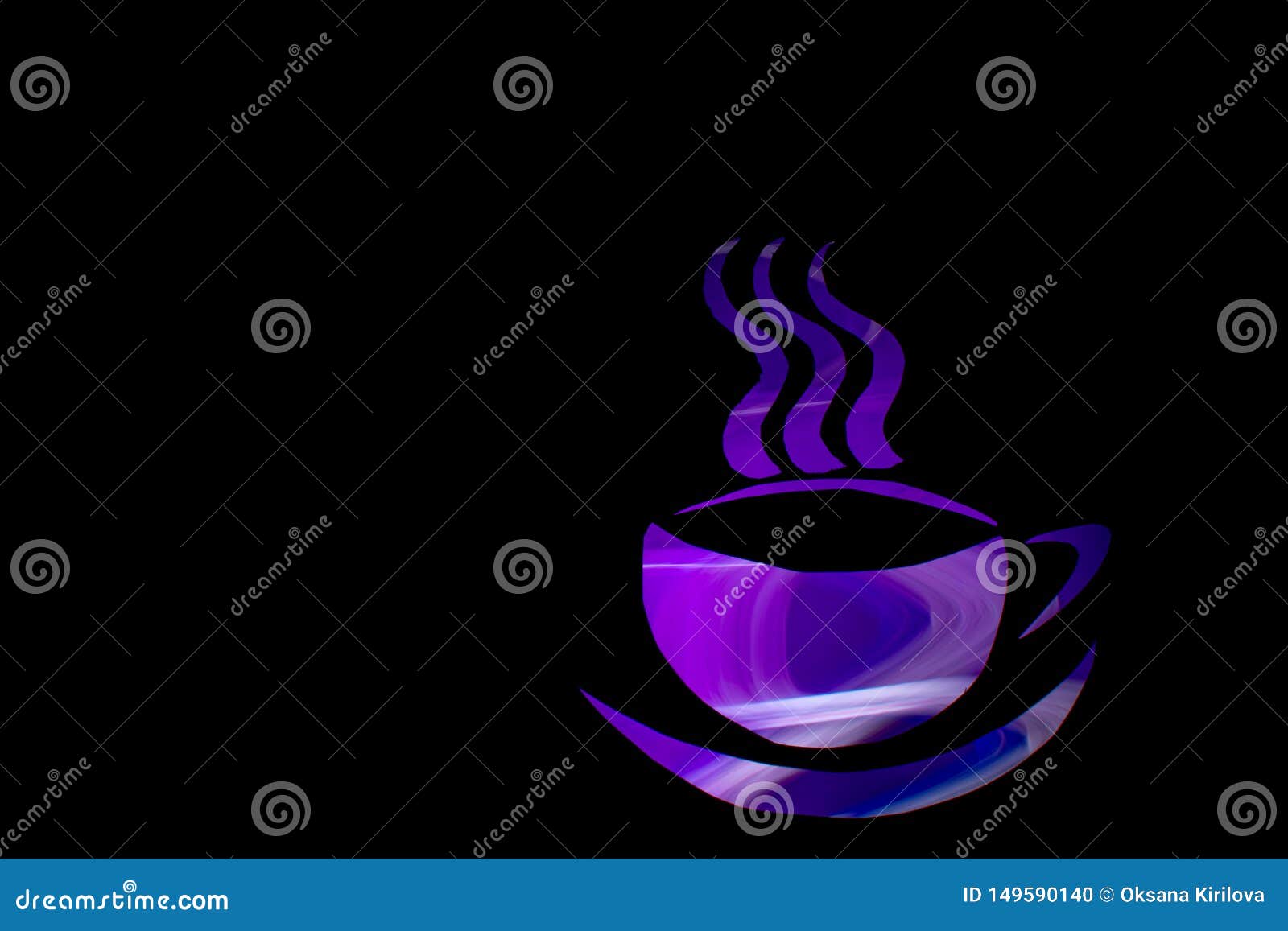 Coffee Mug On A Purple Background. Background Breakfast, Drinks And ...