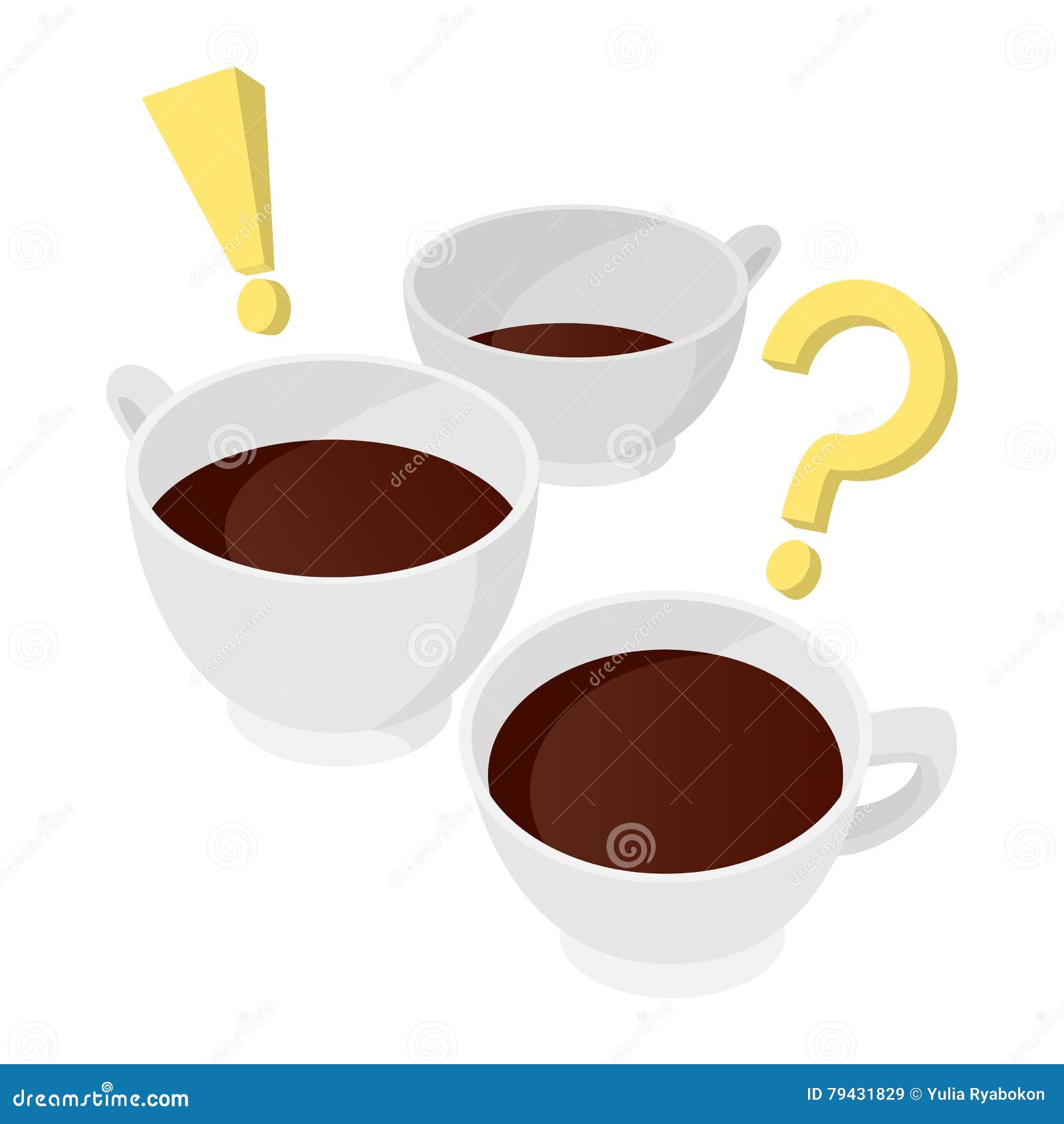 A Cup of Coffee with Question and Exclamation Stock Vector ...