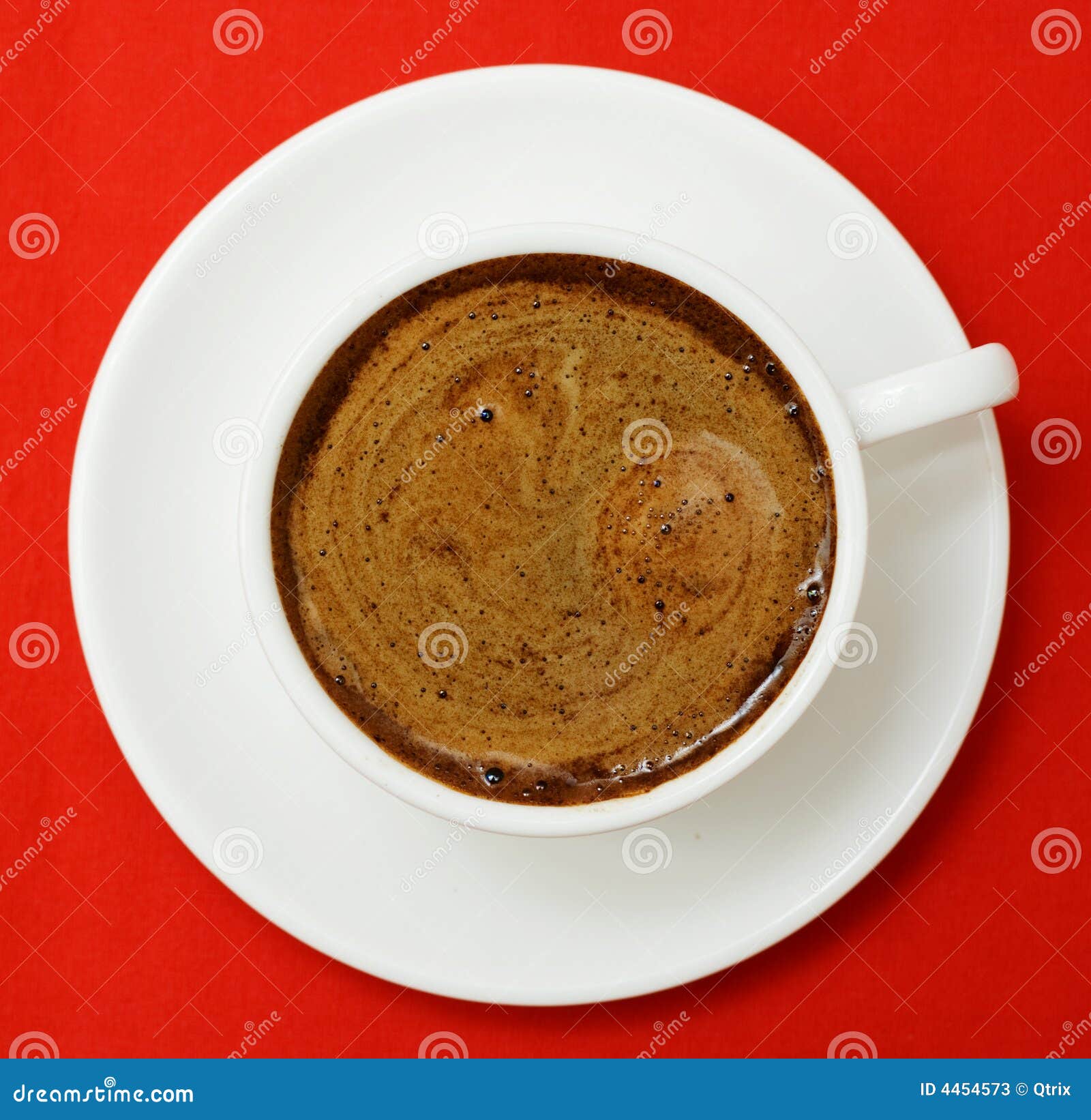Cup of coffee on red. stock image. Image of breakfast - 4454573