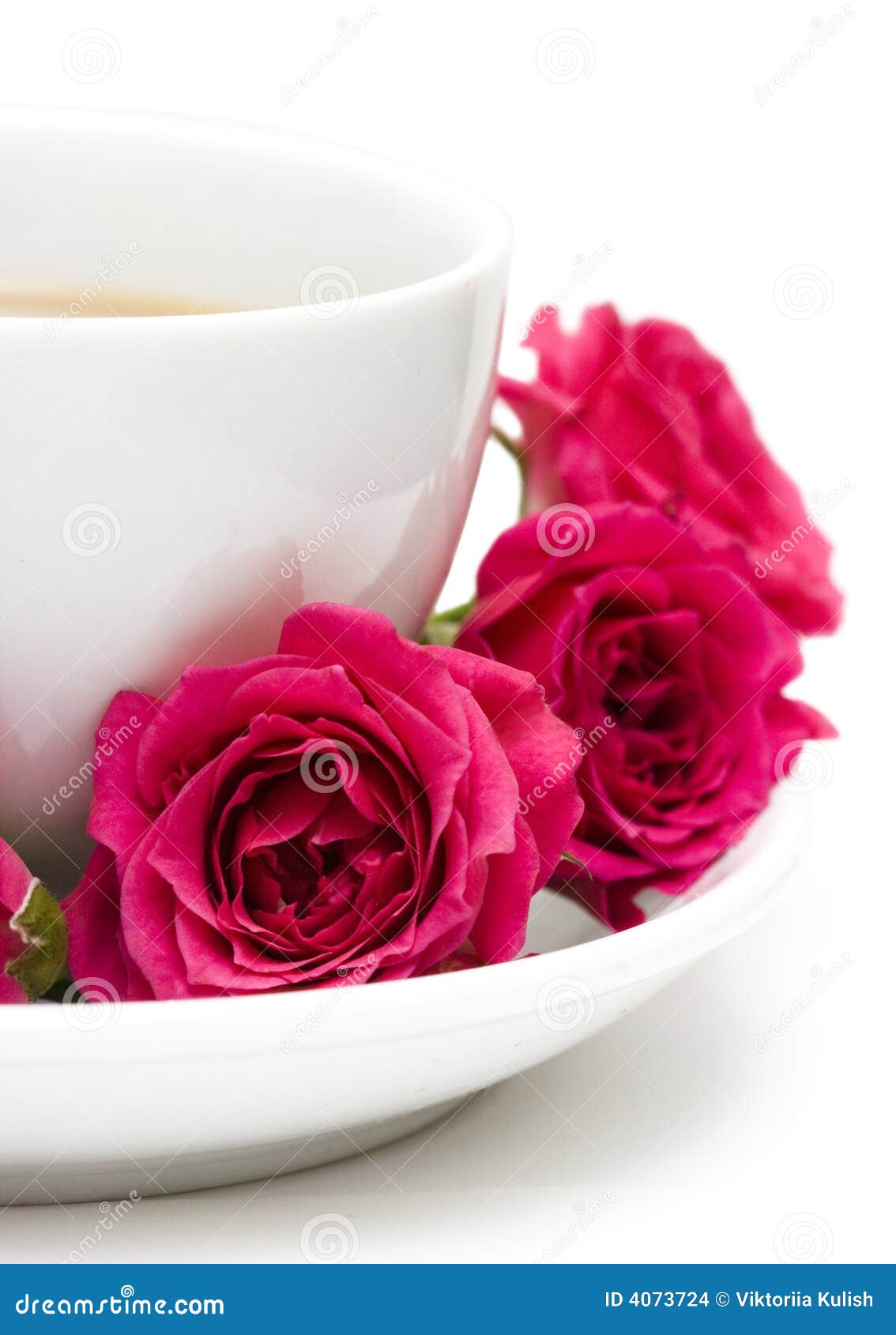 Cup of Coffee with Red Roses Stock Photo - Image of intake, cappuccino ...