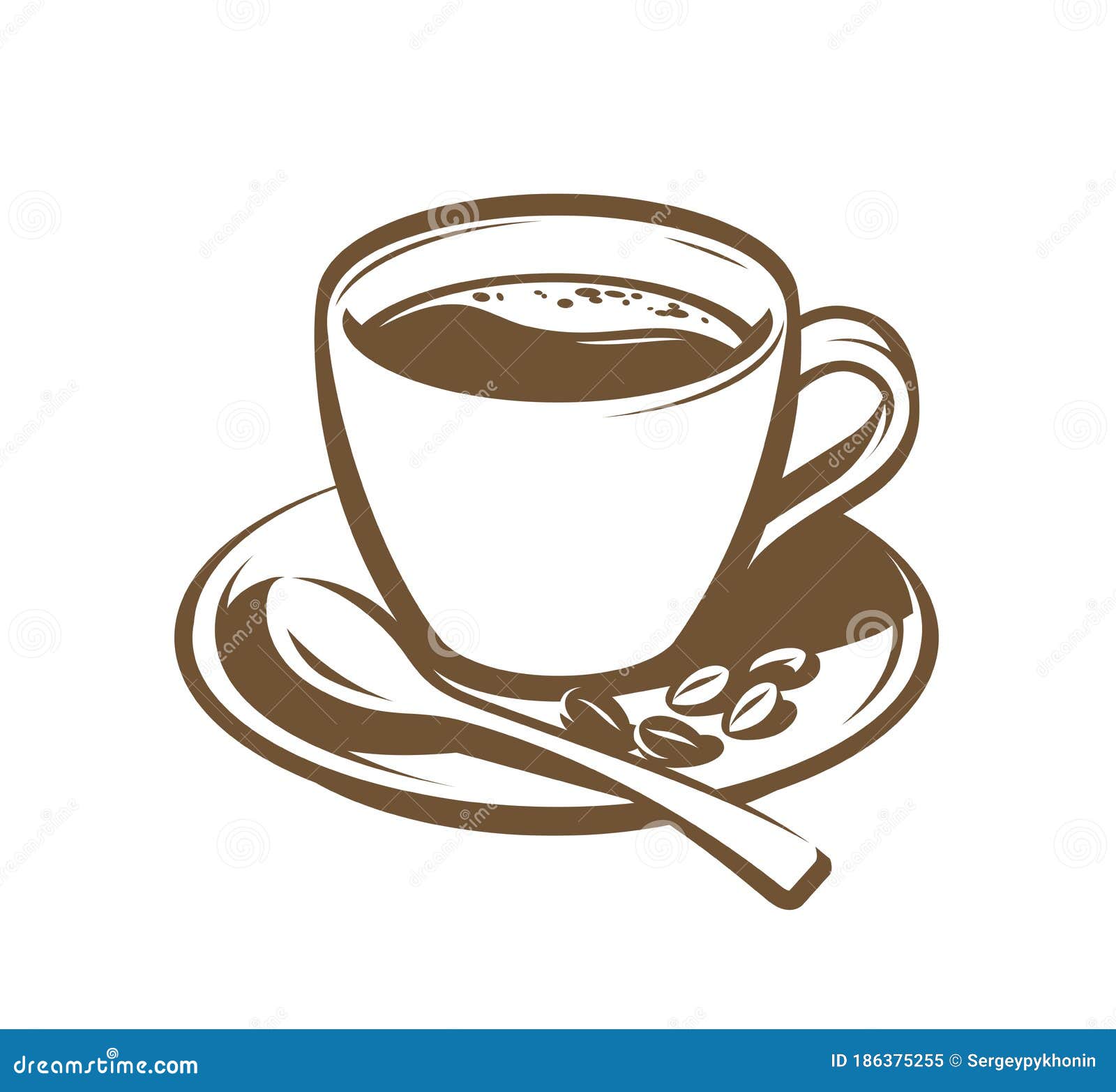 Cup of Coffee Retro. Vintage Vector Illustration. Menu Design for Cafe ...