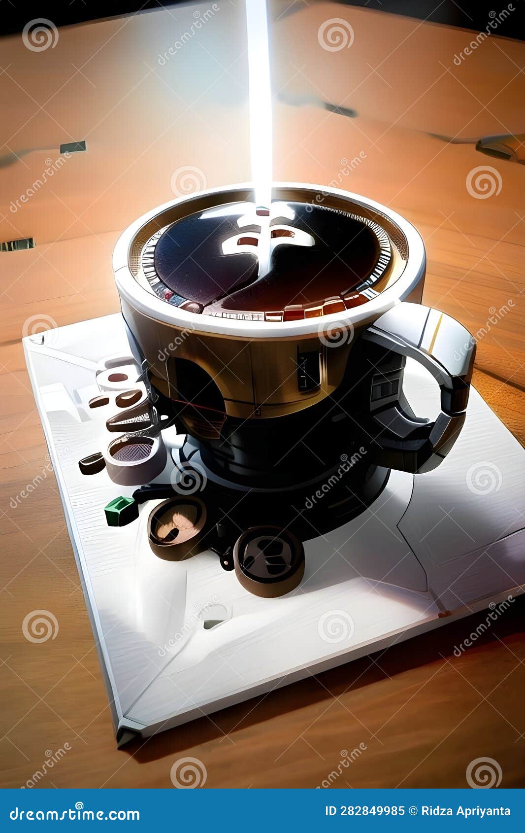 The Cup of Coffee Robot Metal Design AI Model is an Artificial ...