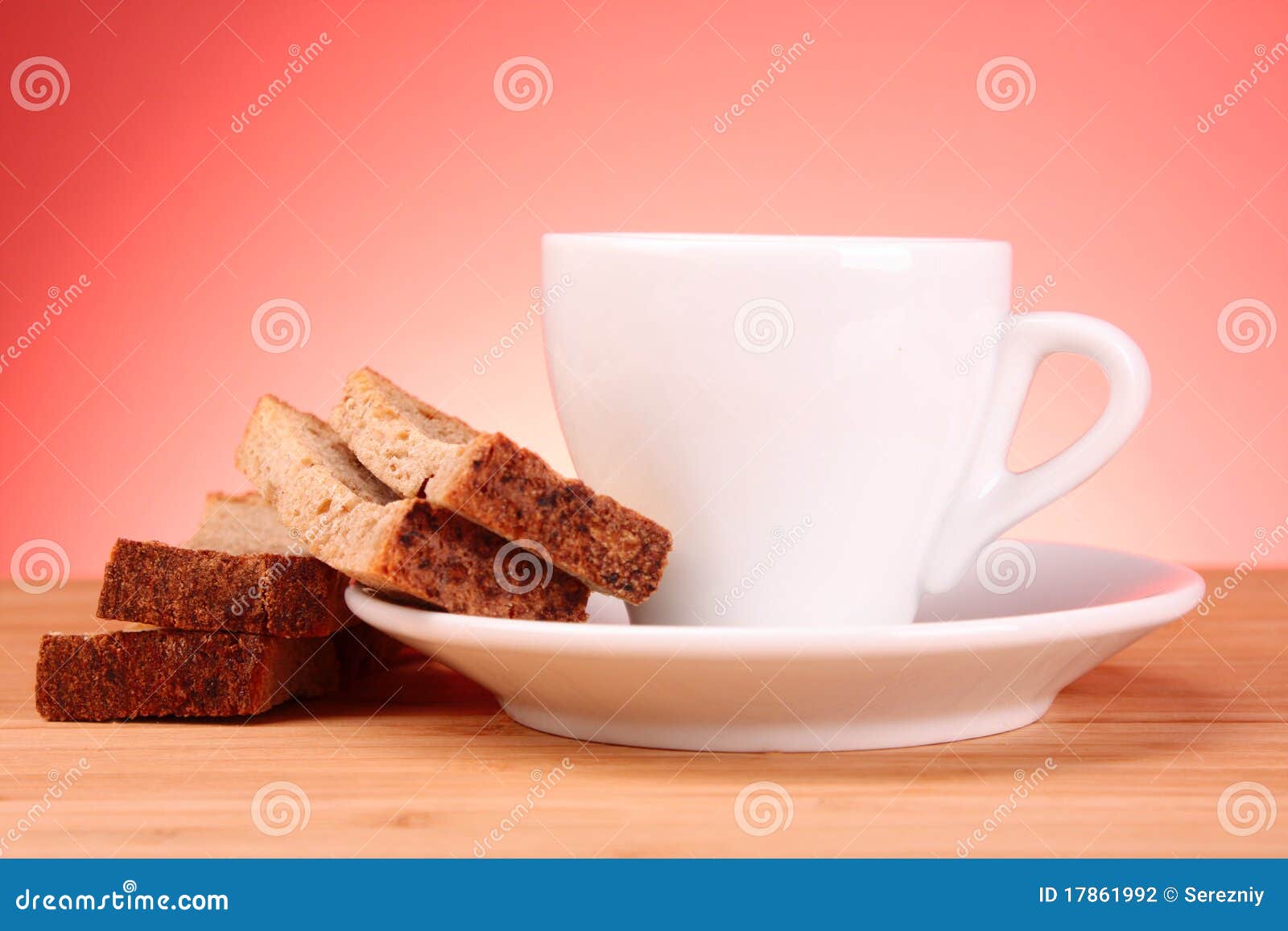 Cup of coffee and rusk stock photo. Image of rusk, bakery - 17861992