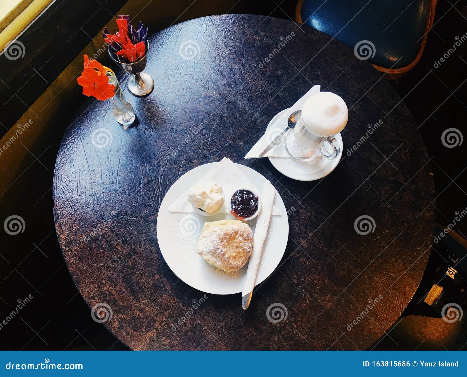 Cup of Coffee and Scone on the Table Stock Photo - Image of afternoon ...