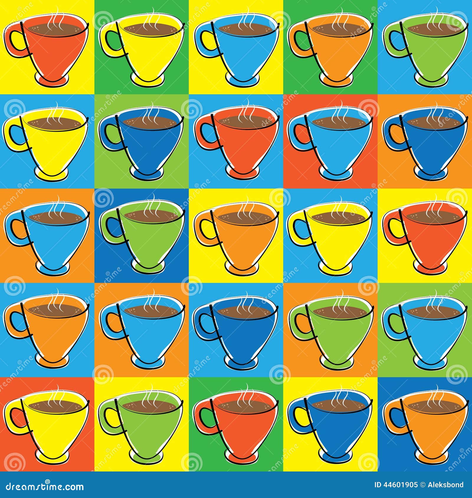 Cup of Coffee Seamless Pattern Stock Illustration - Illustration of ...