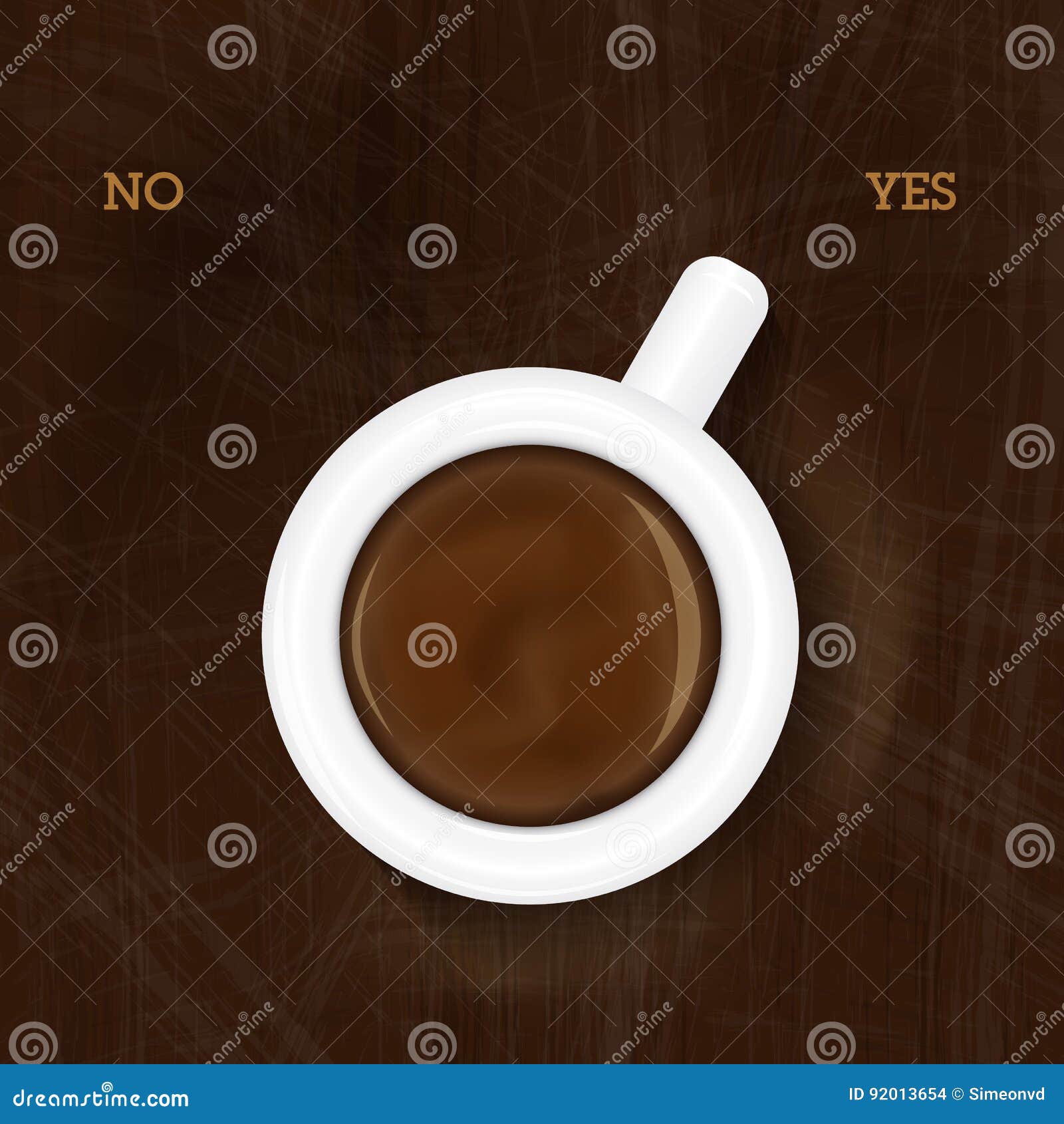 Cup of Coffee Showing Yes stock vector. Illustration of natural - 92013654