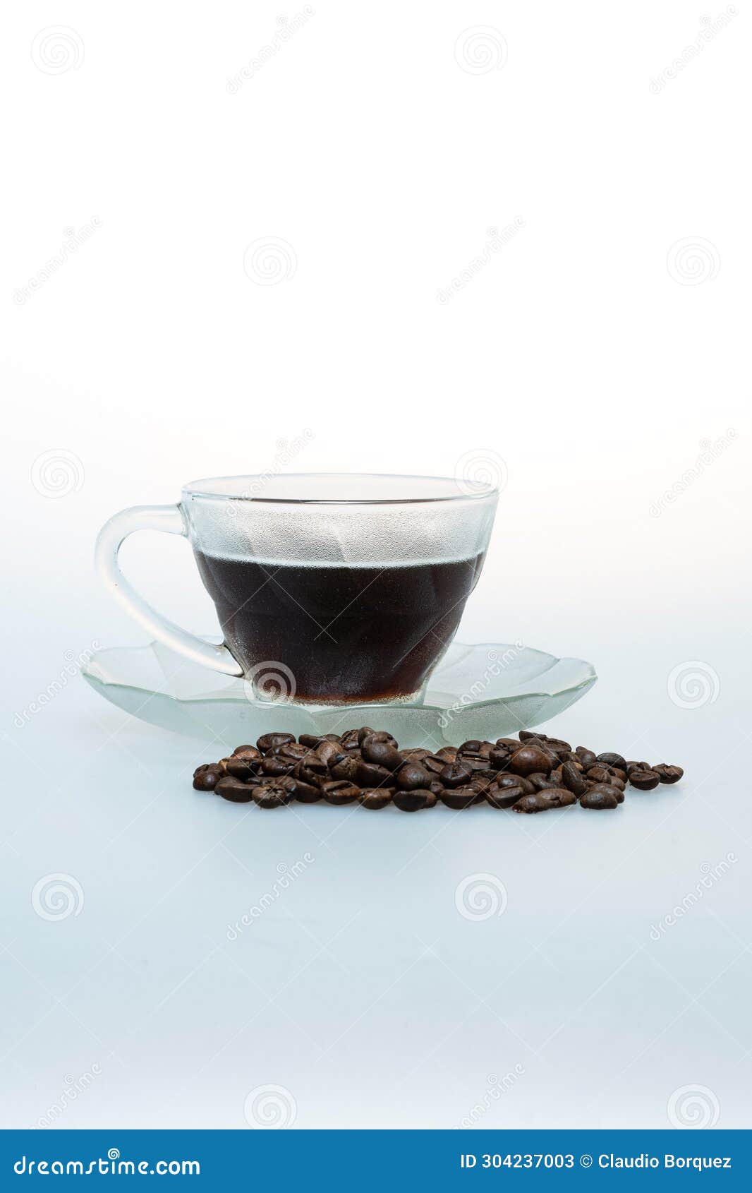 Cup of Coffee Side View with Coffee Beans, with Copy Space Stock Image ...