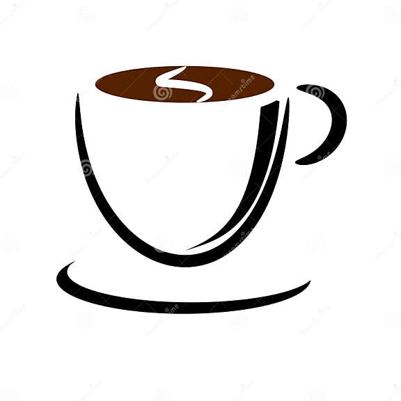 A Cup of Coffee Simple Ilustration Stock Vector - Illustration of ...