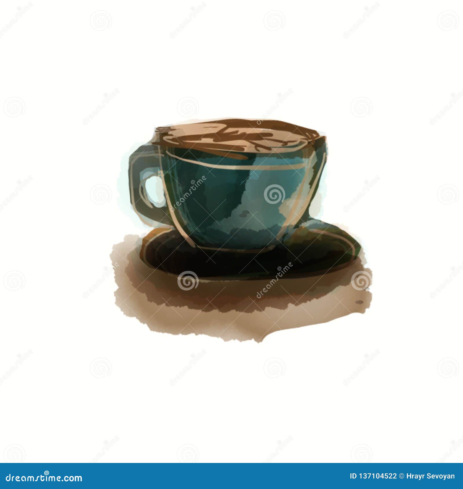 Cup of coffee, sketch stock illustration. Illustration of present ...