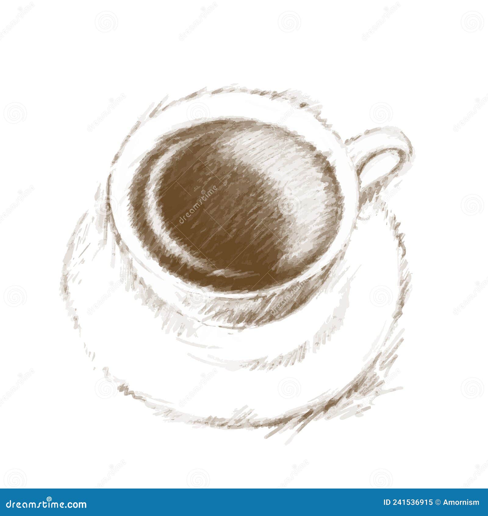 Cup of Coffee, Sketch Hand Drawn Stock Vector - Illustration of black ...