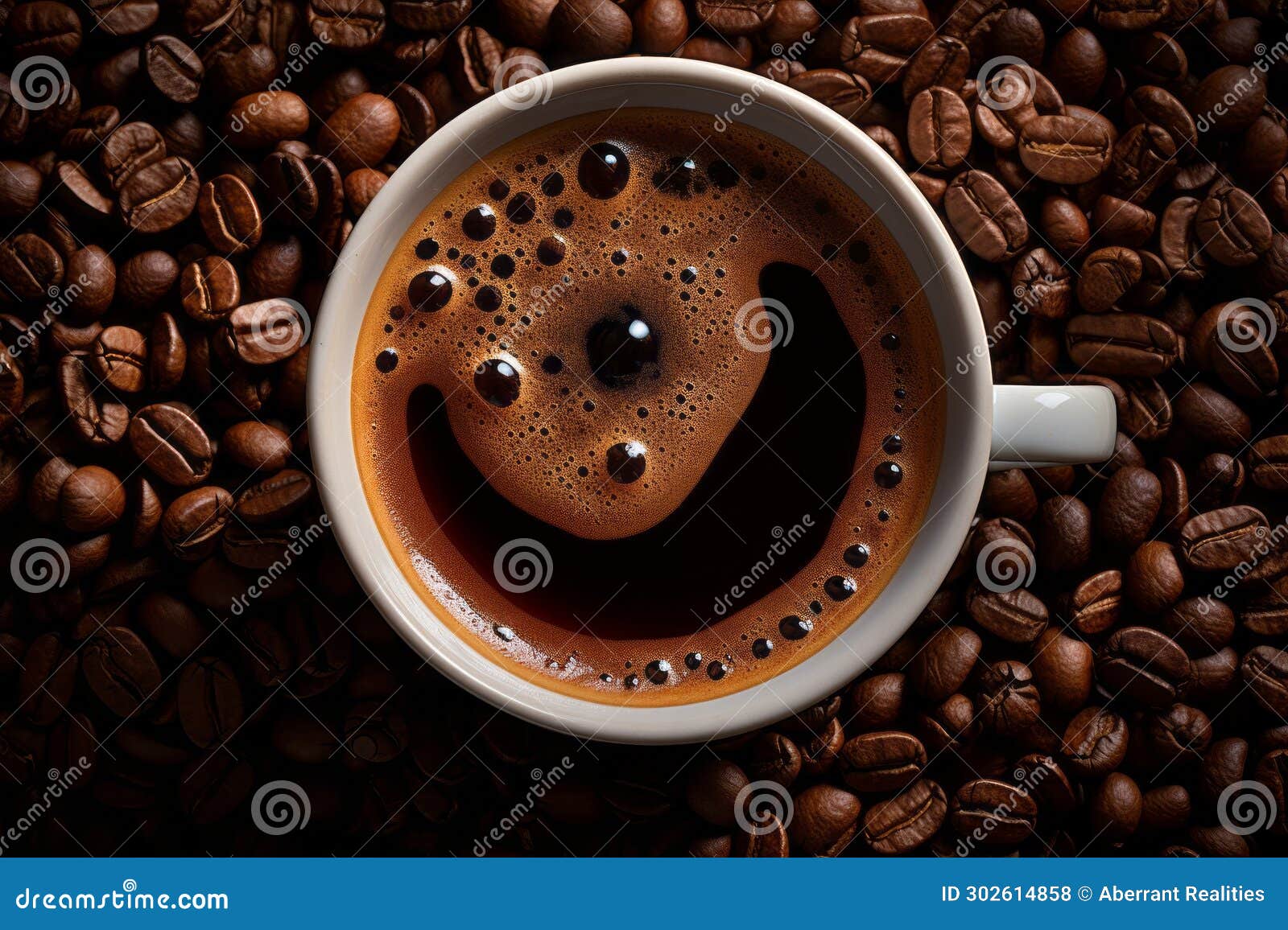 A Cup of Coffee with a Smiley Face on it Stock Illustration ...