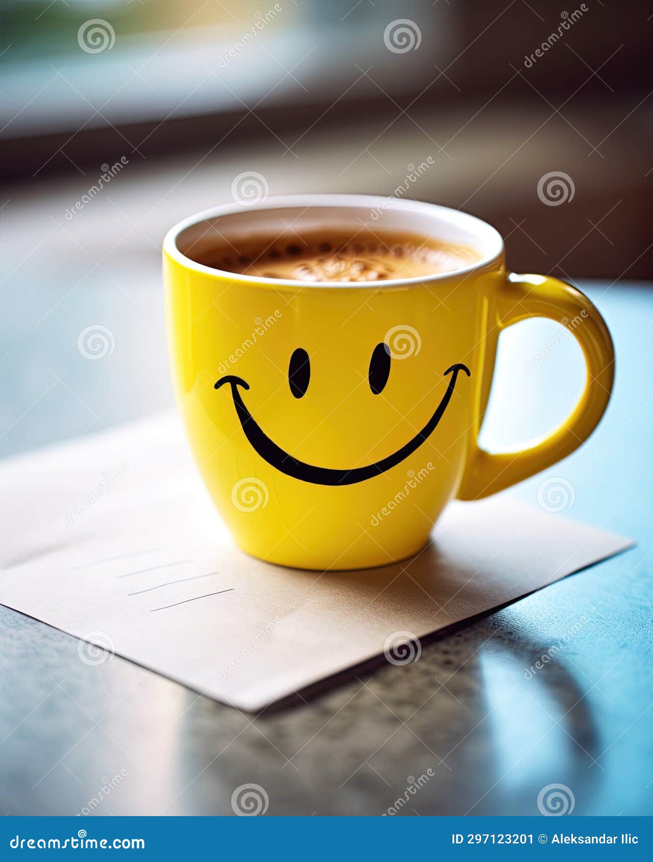Cup of Coffee with Smiling Face Emoji. Generative Ai Stock Illustration ...