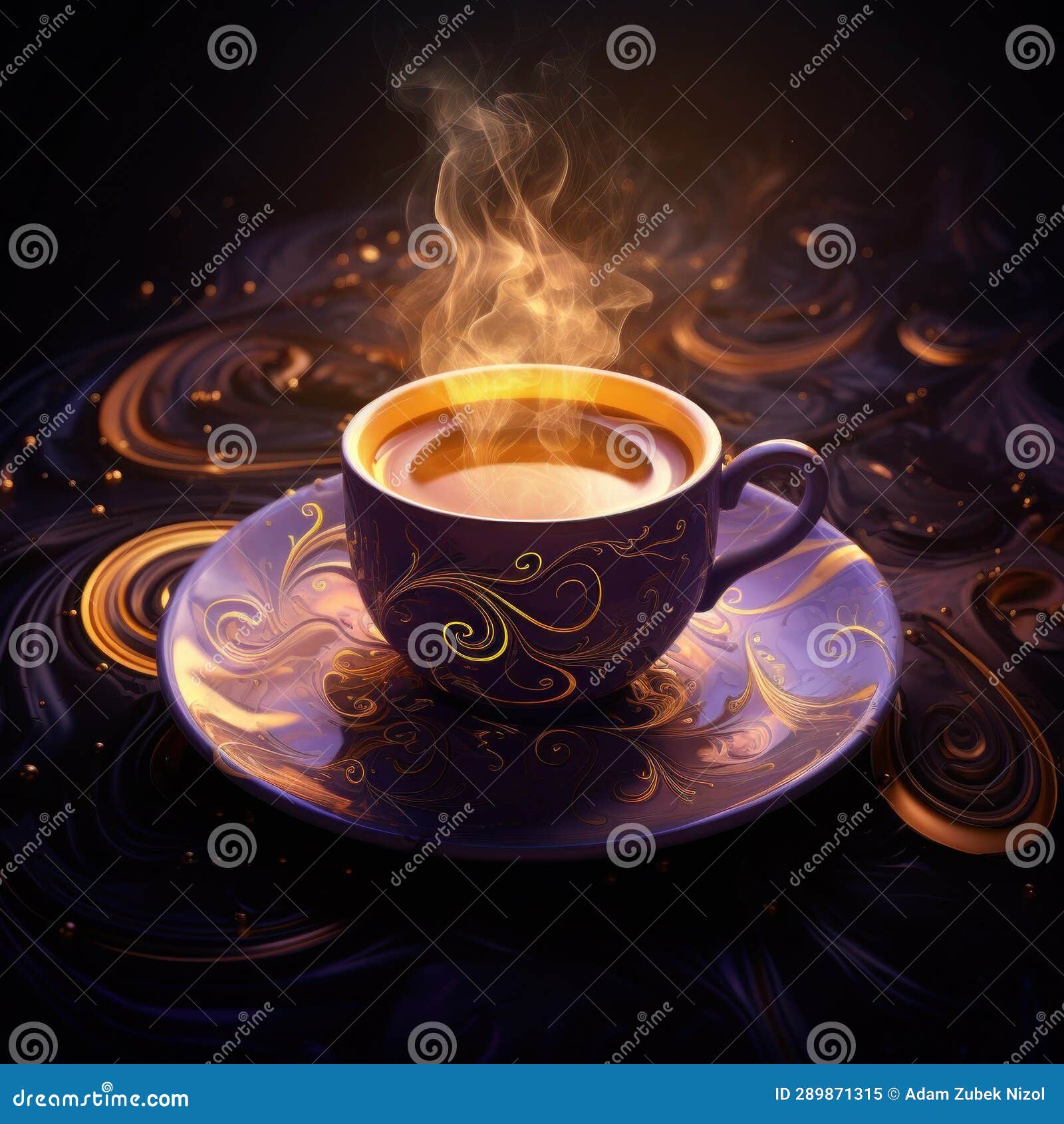 A cup of coffee with smoke stock illustration. Illustration of boost ...