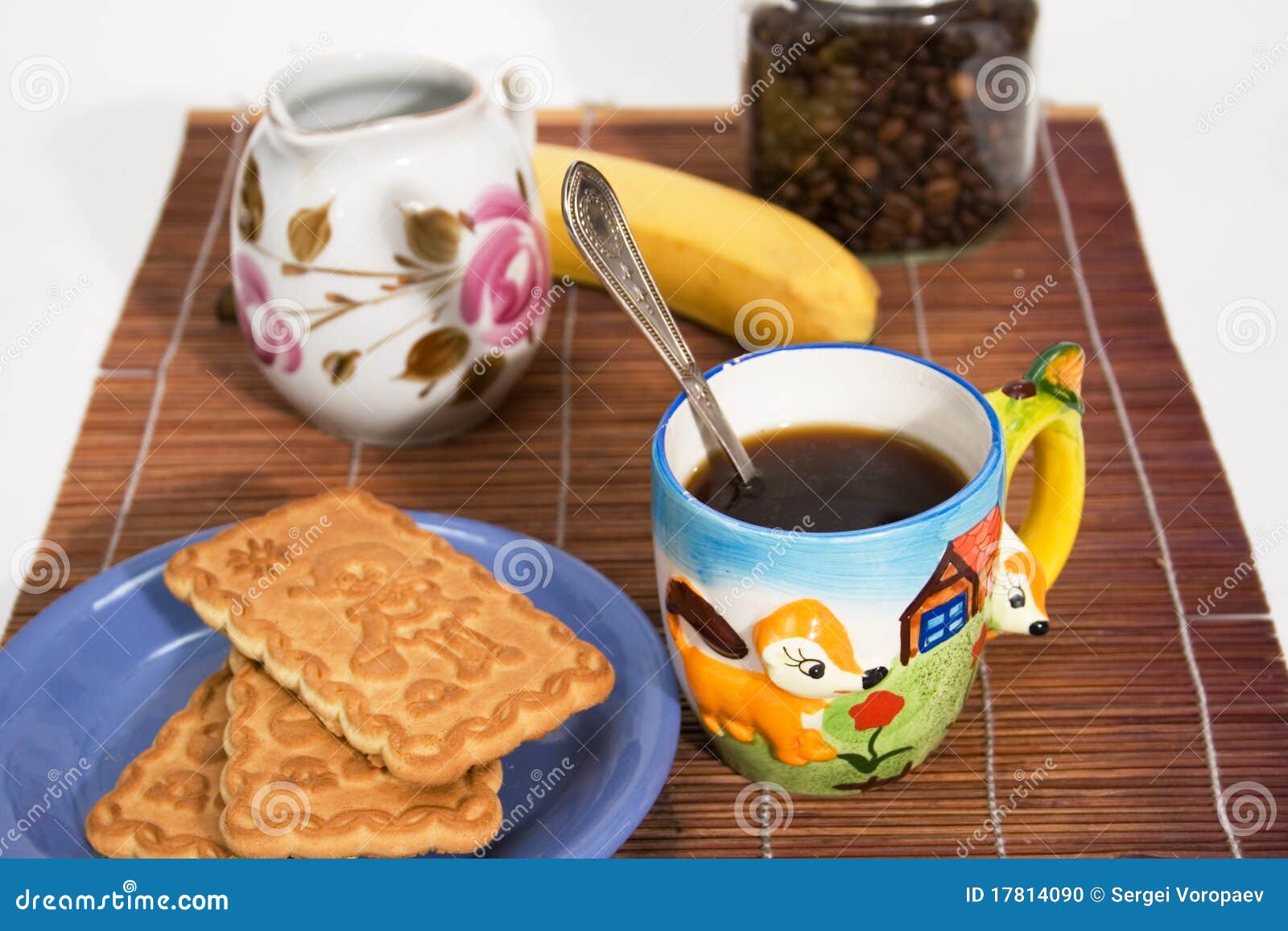 Cup of coffee and a snack stock photo. Image of juice - 17814090