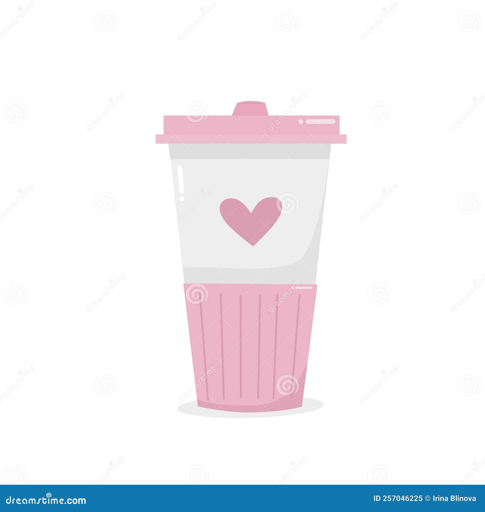 Cup of Coffee in Soft Pink Colors Stock Vector - Illustration of drink ...