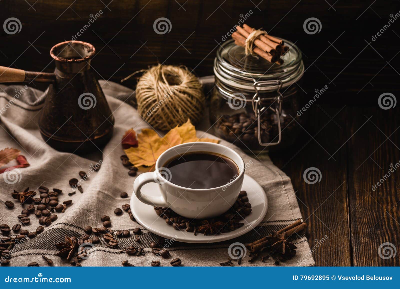 Cup of Coffee with Some Objects Stock Image - Image of granule, beam ...