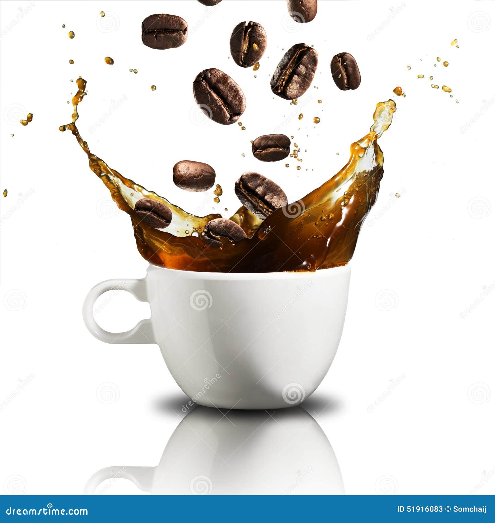 Cup of Coffee Splash stock image. Image of brown, breakfast - 51916083